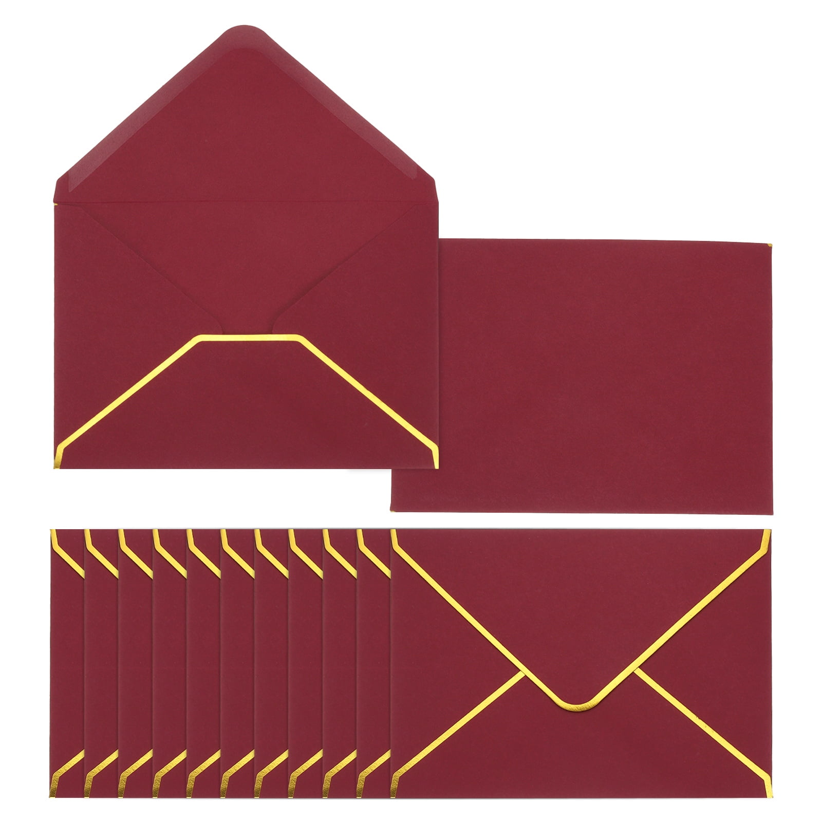 Uxcell 50 Pack A6 Envelopes, 4x6 Card V Flap Envelope Round Edge ...