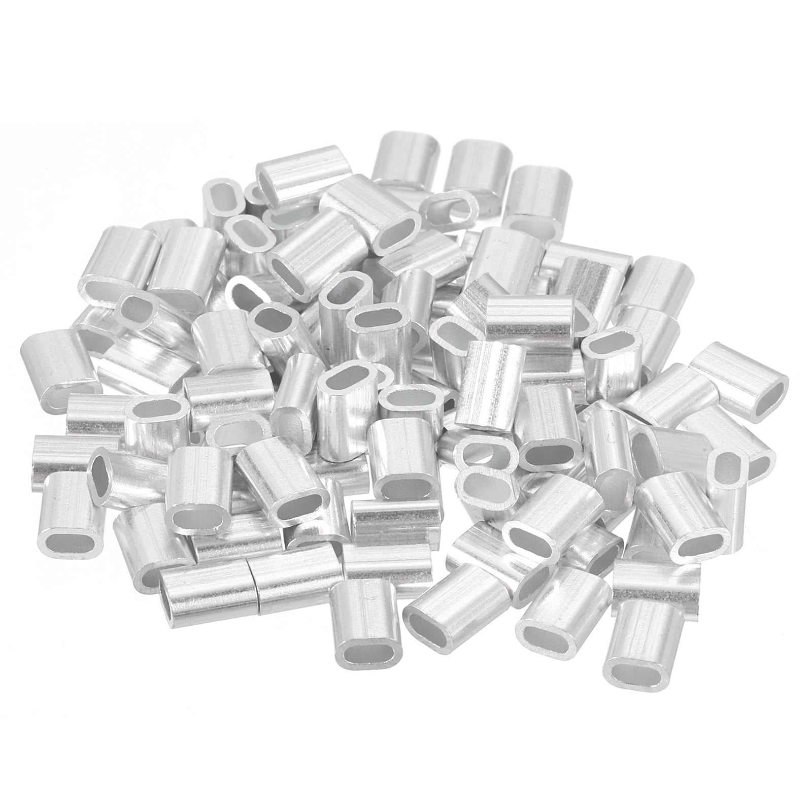 Uxcell 100 Pack Aluminum Crimping Loop Sleeve for 1/16" Diameter Wire ...