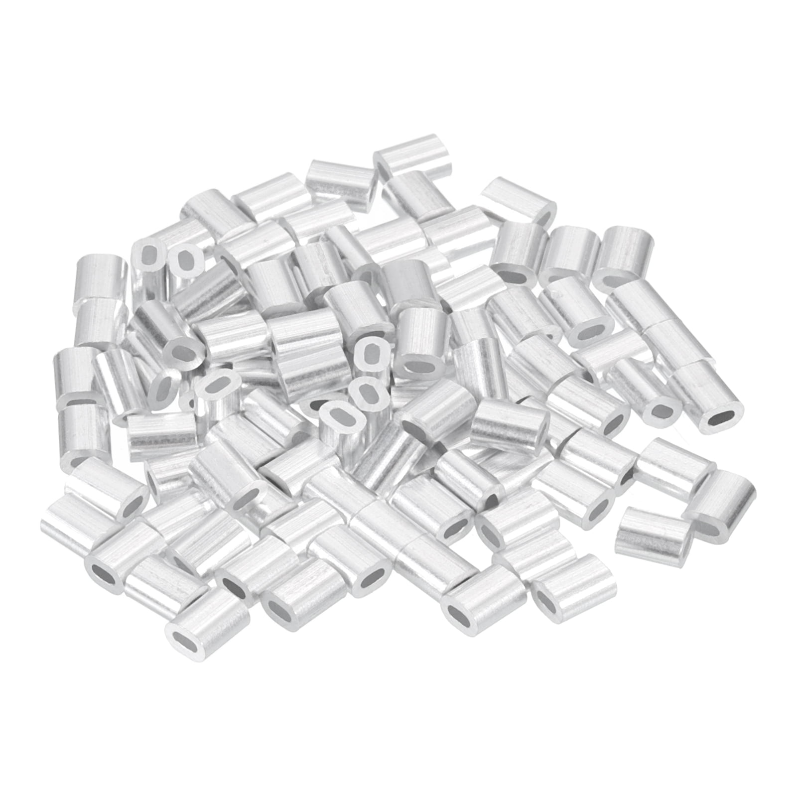 Uxcell 100 Pack Aluminum Crimping Loop Sleeve for 1/64" Diameter Wire ...