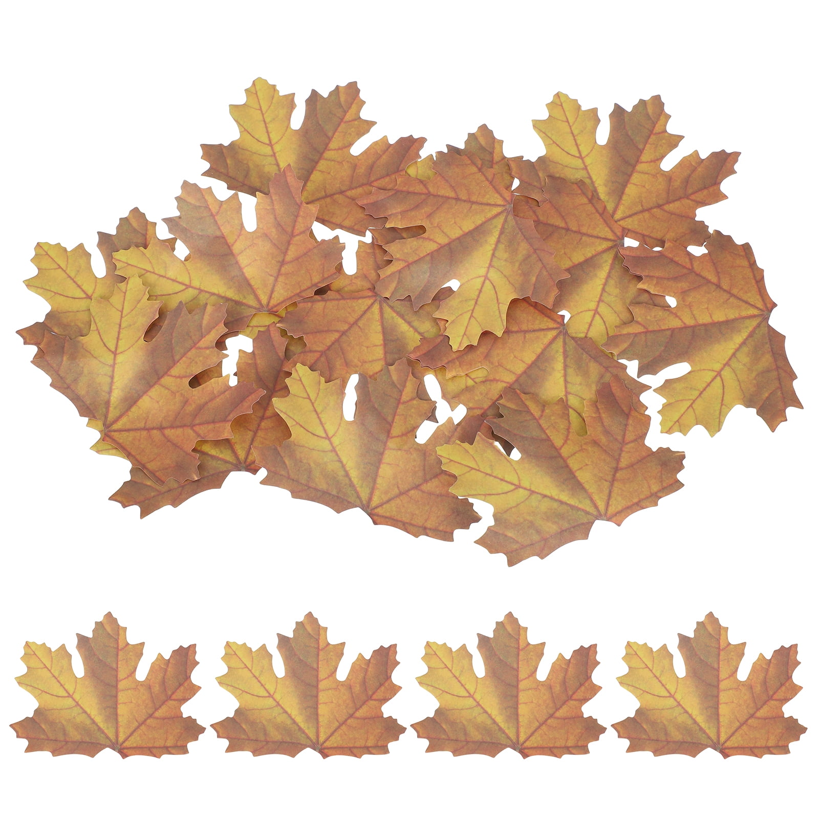 Uxcell 100 Pack Artificial Maple Leaves Fall Leave Cutouts Leaf Yellow ...