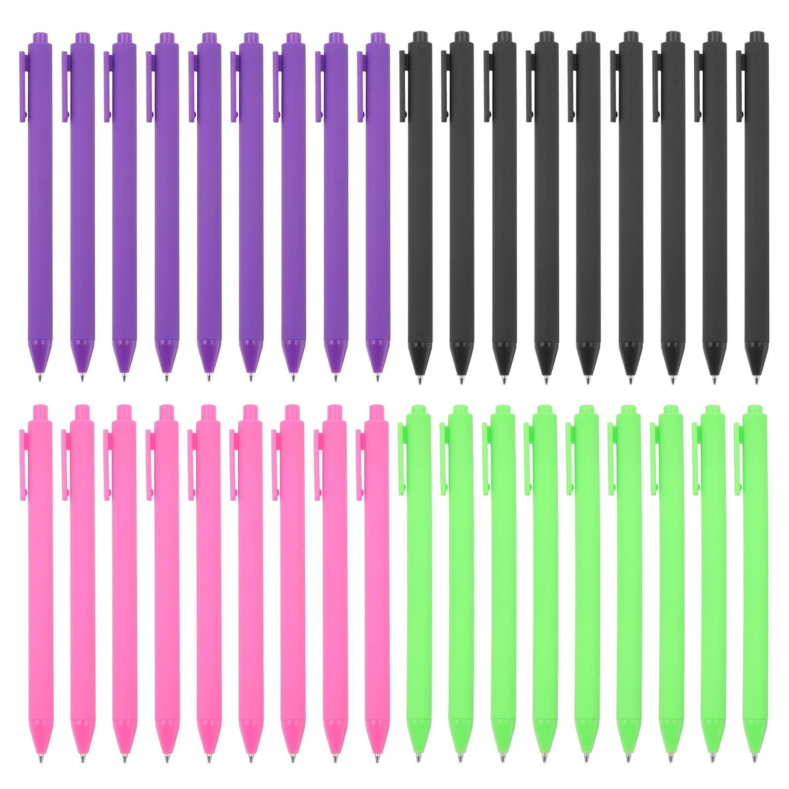 Uxcell 100 Pack Black Barrel Click Pens, 1.0MM Black Ink Retractable ...