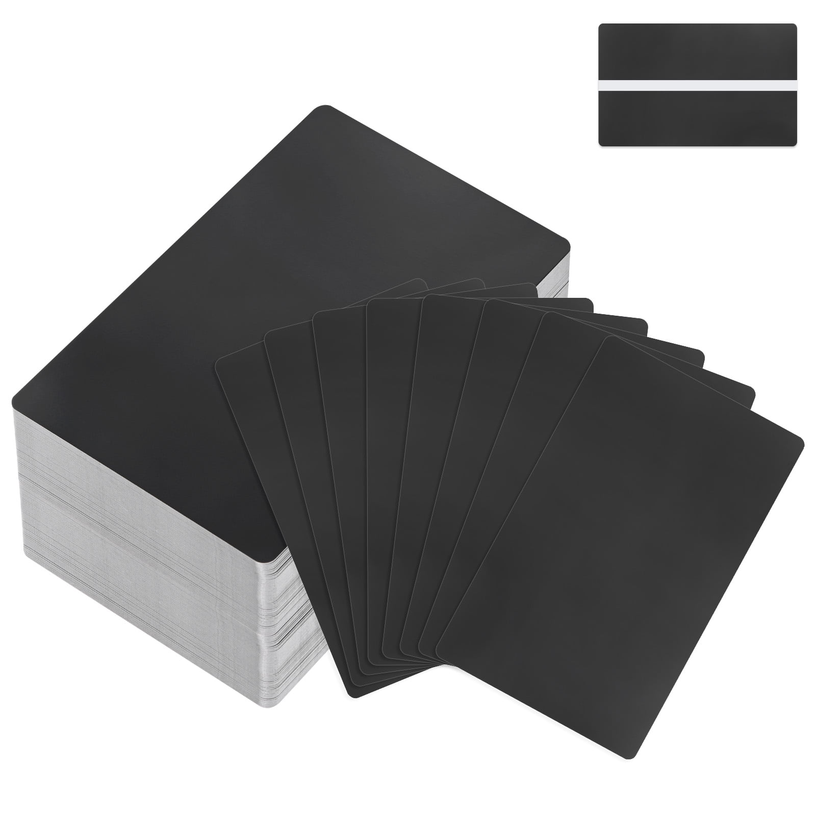 Uxcell 100-Pack Blank Business Cards Metal for CNC Engraver, 3.4"x2.1 ...