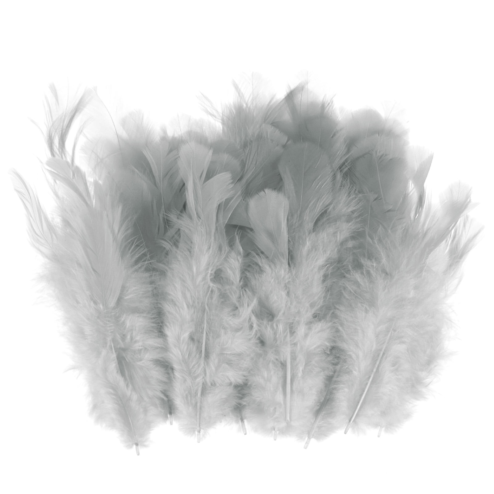 Uxcell 100 Pack Feathers for Crafting Grey 1.57-3.15 inch Natural ...