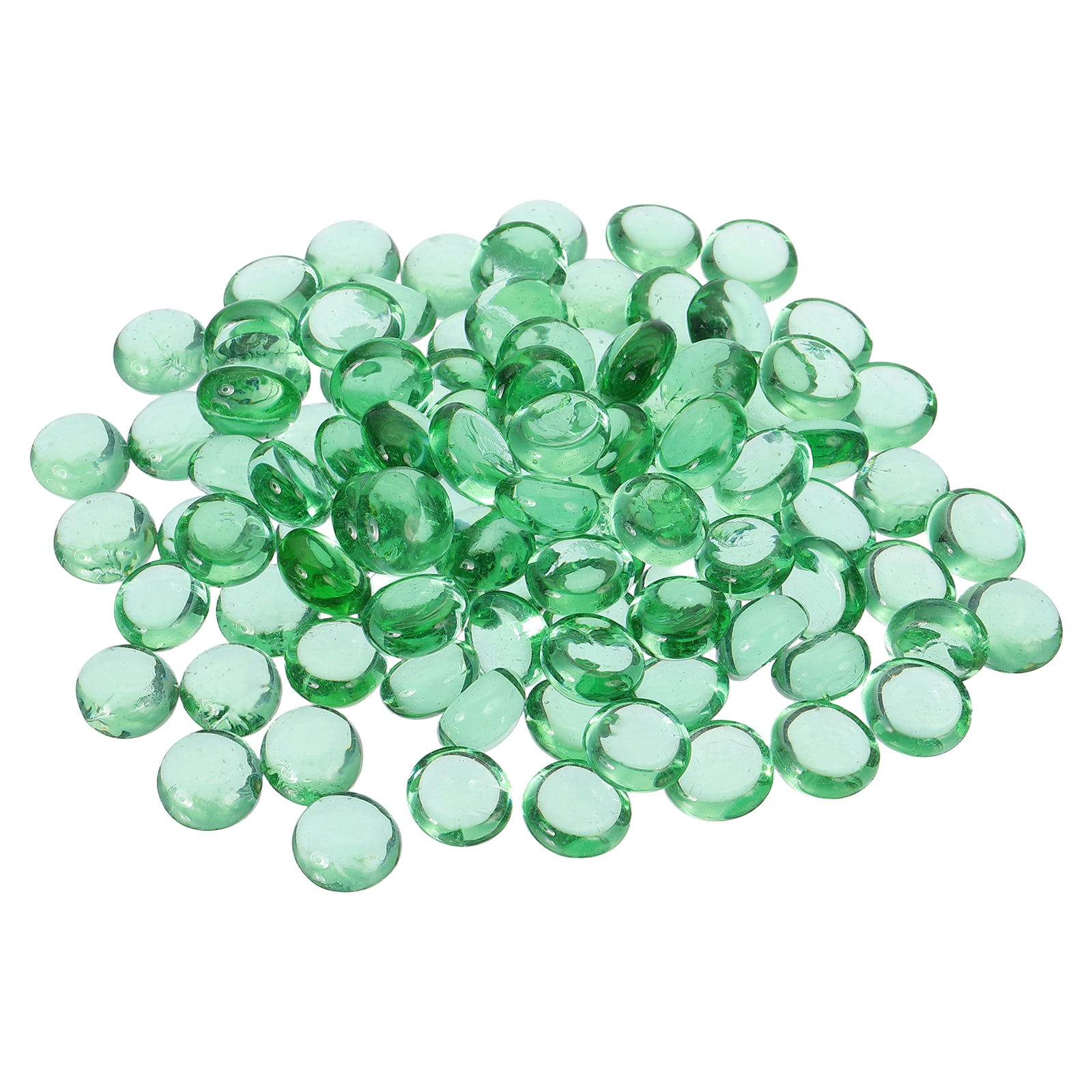Uxcell 100 Pack Flat Glass Marbles, Decorative Glass Pebbles Gems ...