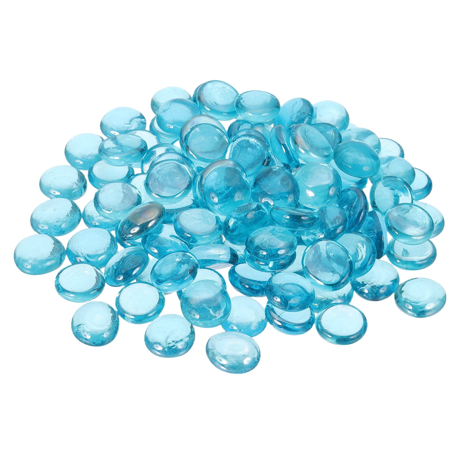 Uxcell 100 Pack Flat Glass Marbles, Decorative Glass Pebbles Gems ...