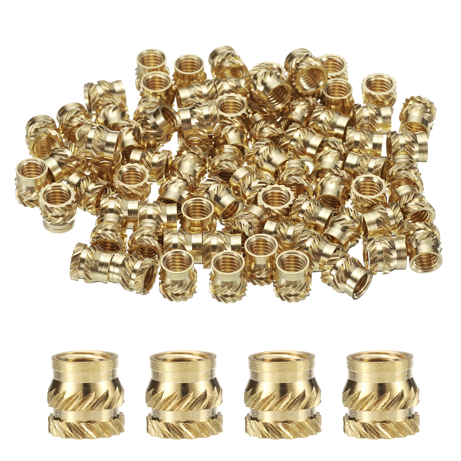 Uxcell 100 Pack M5 Threaded Inserts Brass Heat Set Insert M5x7mm, OD ...