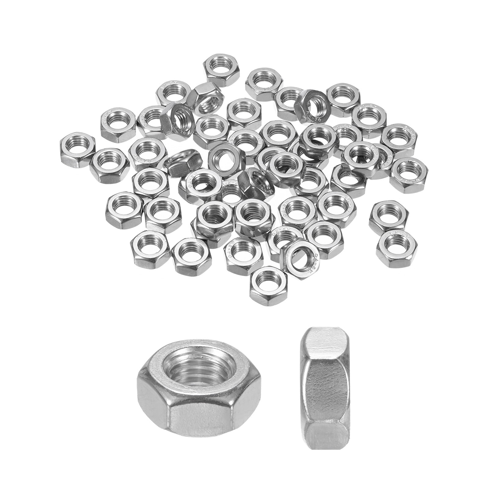 Uxcell 100 Pack Metric Hex Nuts M10 x 1.5mm Thread Stainless Steel ...