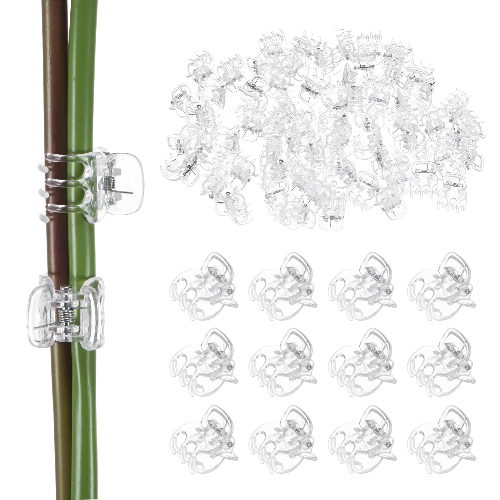 Uxcell 100-Pack Orchid Clips Plastic Garden Plant Clips 6 Claws Orchid ...