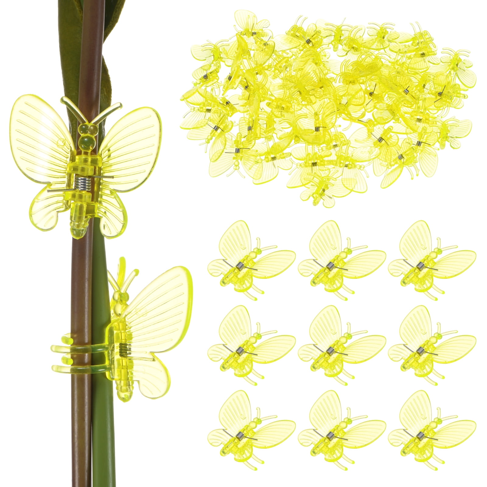 Uxcell 100-Pack Orchid Clips Plastic Garden Plant Clips Dragonfly ...