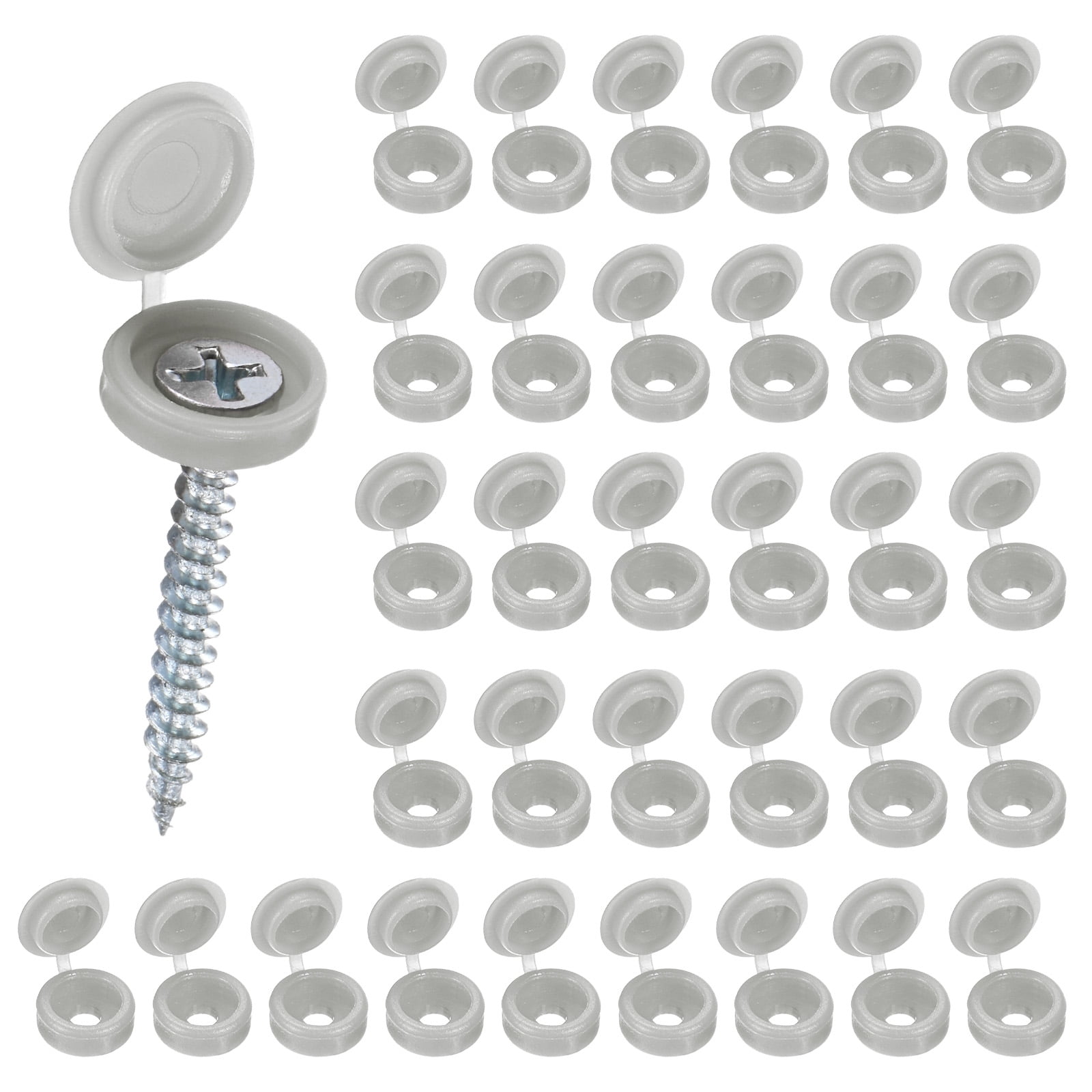 Uxcell 100-Pack Plastic Hinged Screw Covers Caps, 3mm Shutter Screws ...