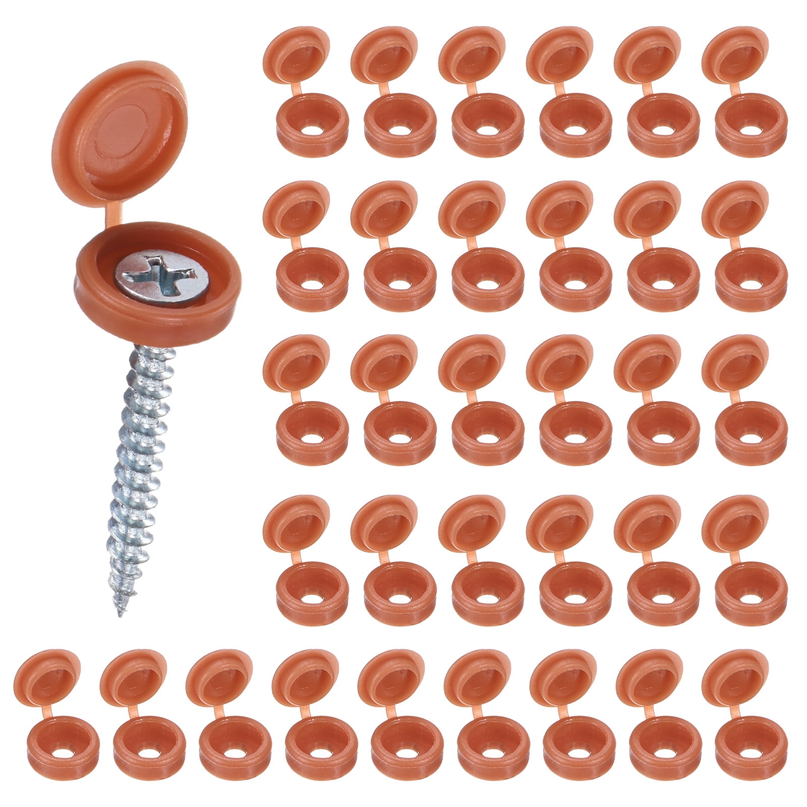 Uxcell 100-Pack Plastic Hinged Screw Covers Caps, 3mm Shutter Screws ...