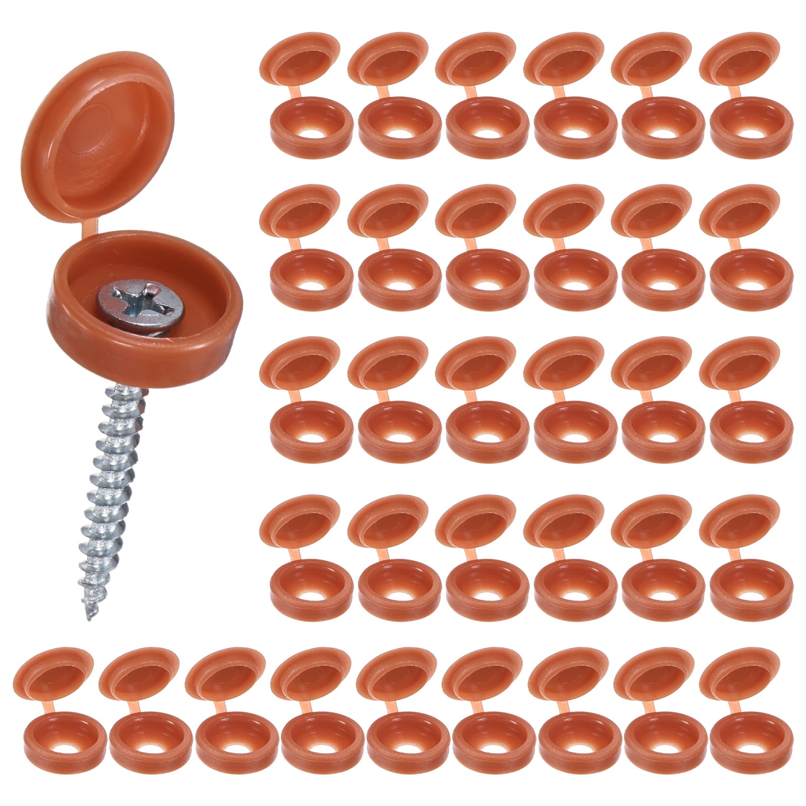 Uxcell 100-Pack Plastic Hinged Screw Covers Caps, 4mm Shutter Screws ...