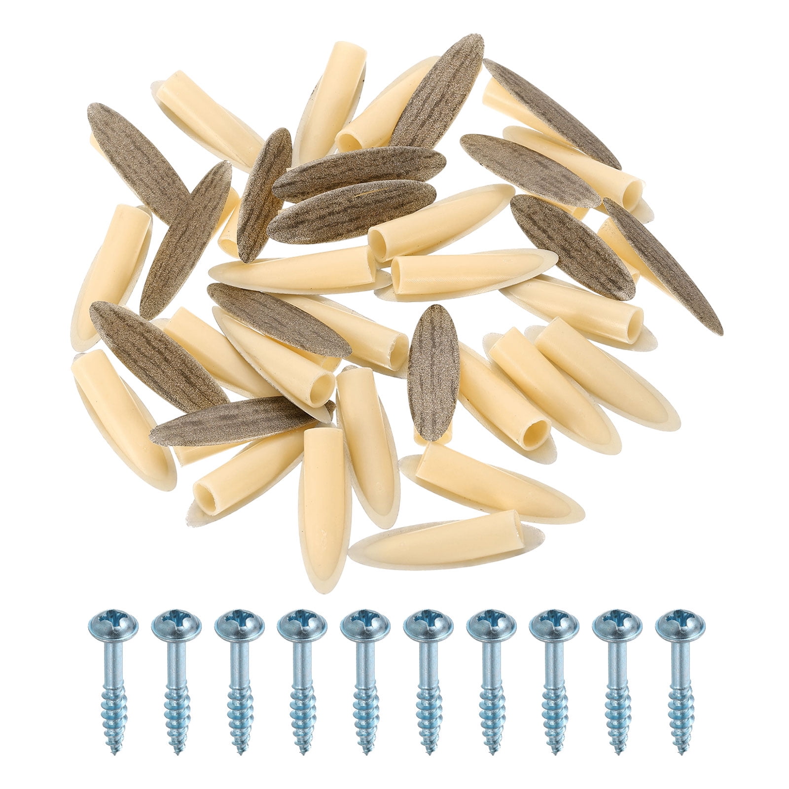 Uxcell 100 Pack Plastic Pocket Hole Plugs, 9mm Slant Hole Caps with ...