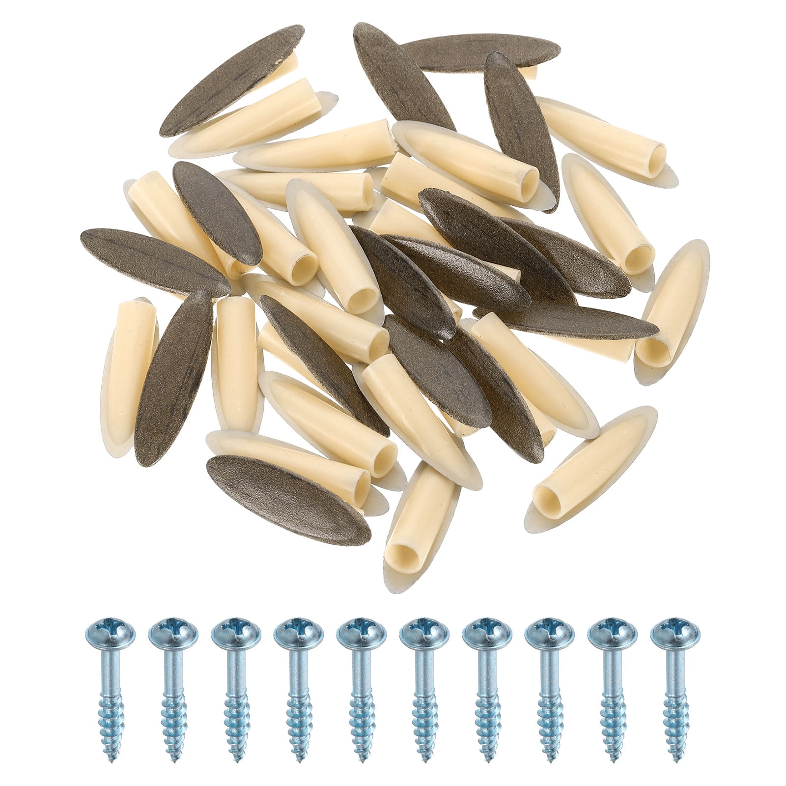Uxcell 100 Pack Plastic Pocket Hole Plugs, 9mm Slant Hole Caps with ...