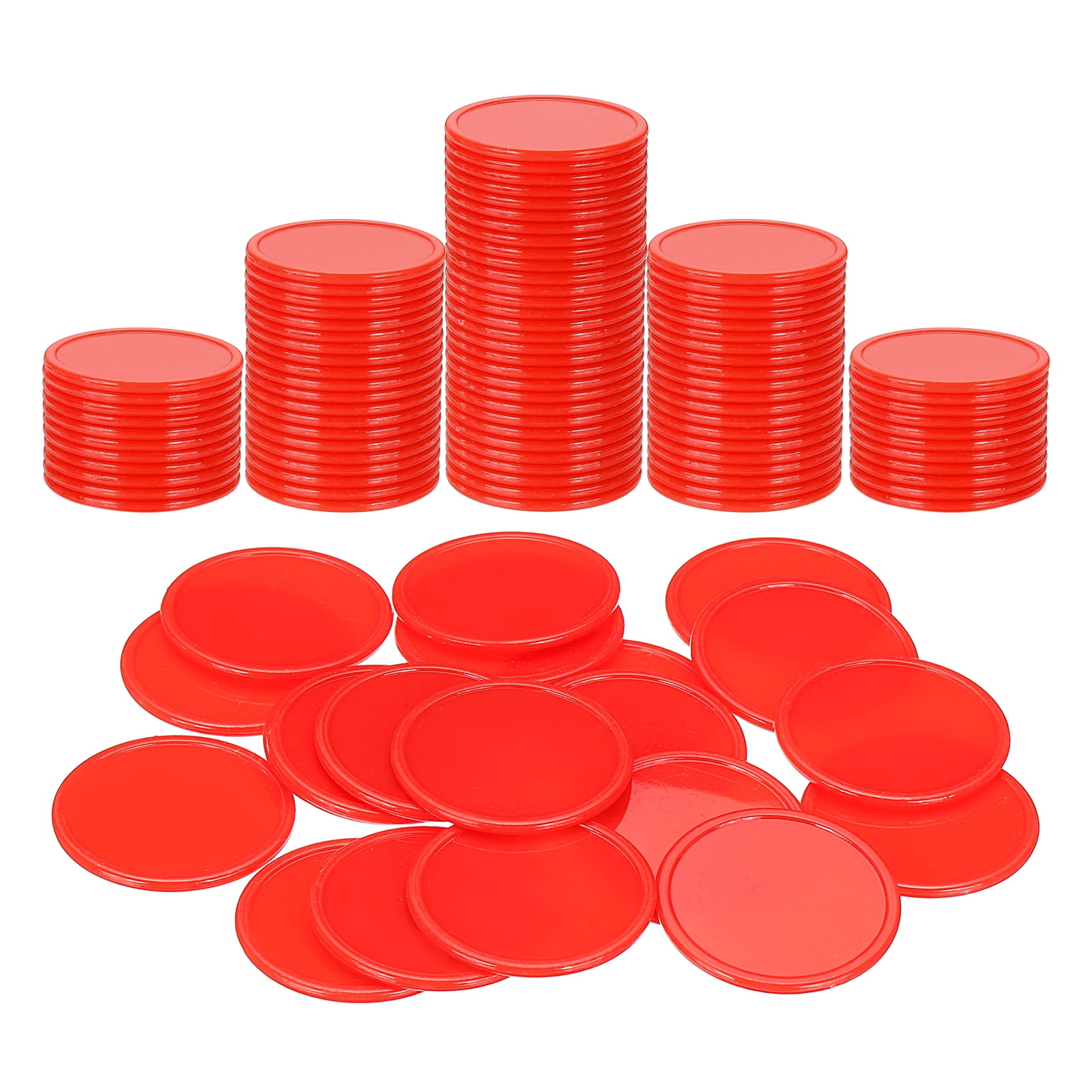 Uxcell 100 Pack Plastic Poker Chips, 1.5 Inch Learning Counters Counting Counters Disks Markers ...