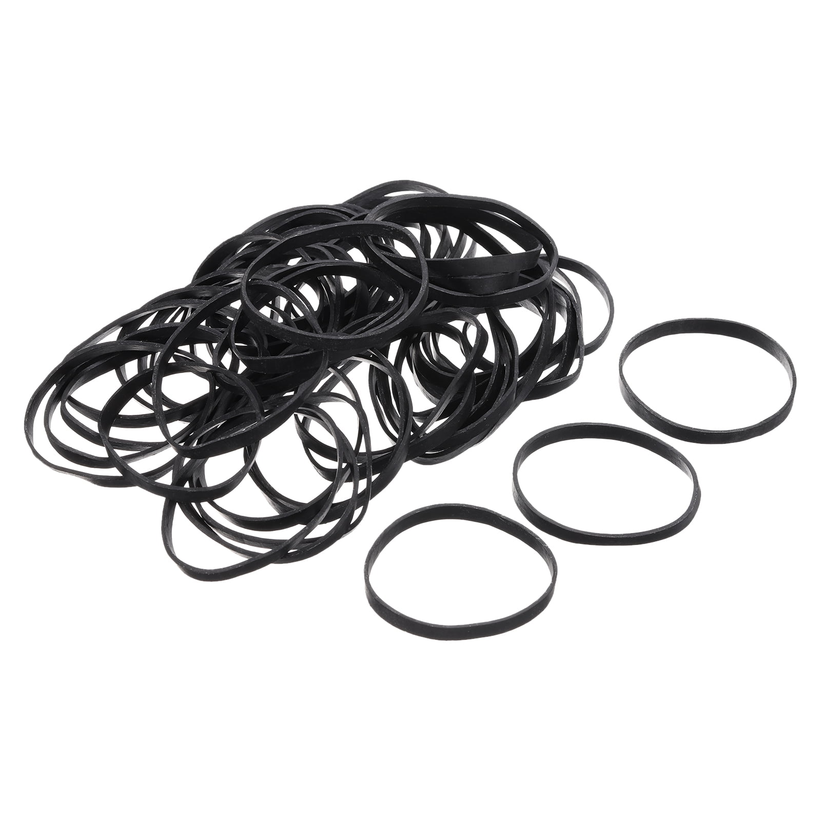 Uxcell 100 Pack Rubber Band Stretchable Rubber Elastic Band Black 60mm ...