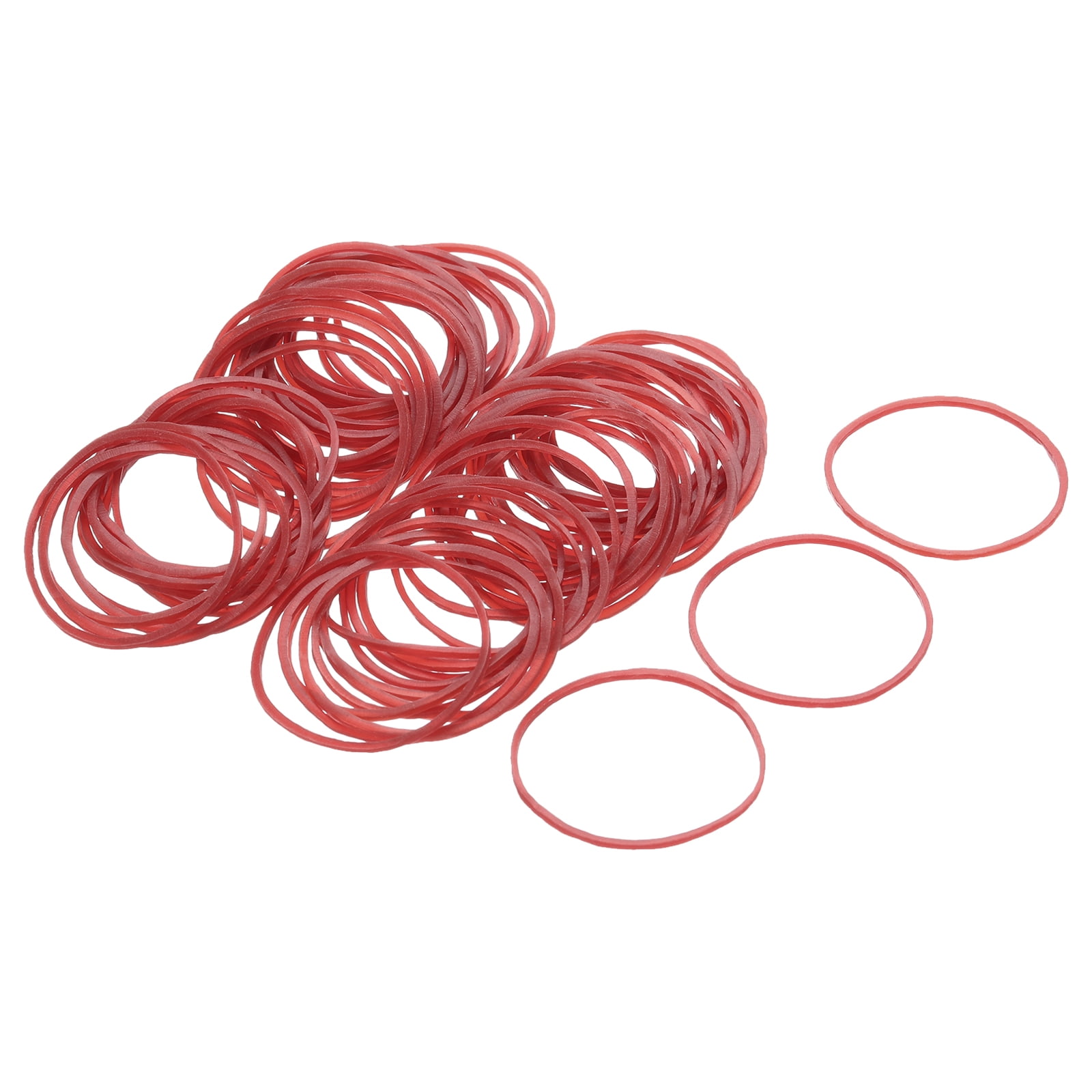 Uxcell 100 Pack Rubber Band Stretchable Rubber Elastic Band Red 40mm x ...