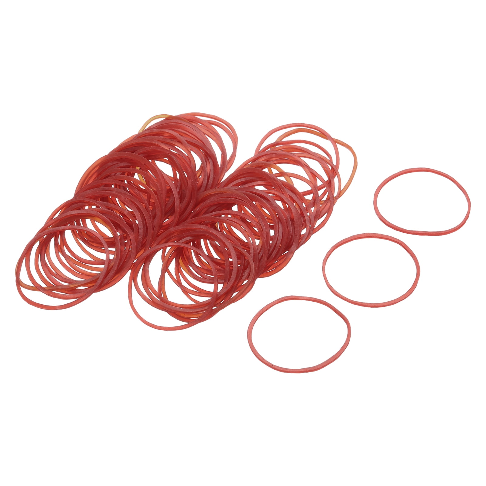 Uxcell 100 Pack Rubber Band Stretchable Rubber Elastic Band Red 40mm x ...