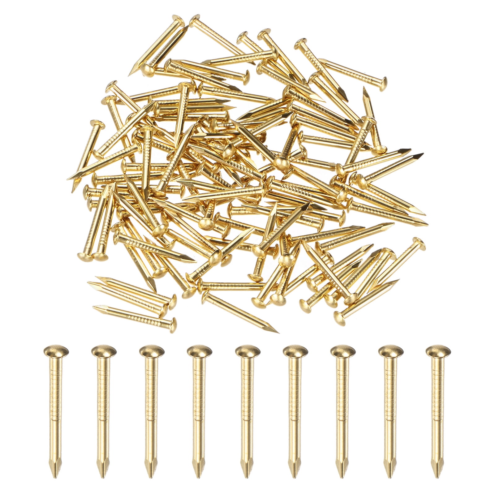 Uxcell 100-Pack Small Tiny Nails, 1.5mm x 15mm Brass Nails Hardware ...