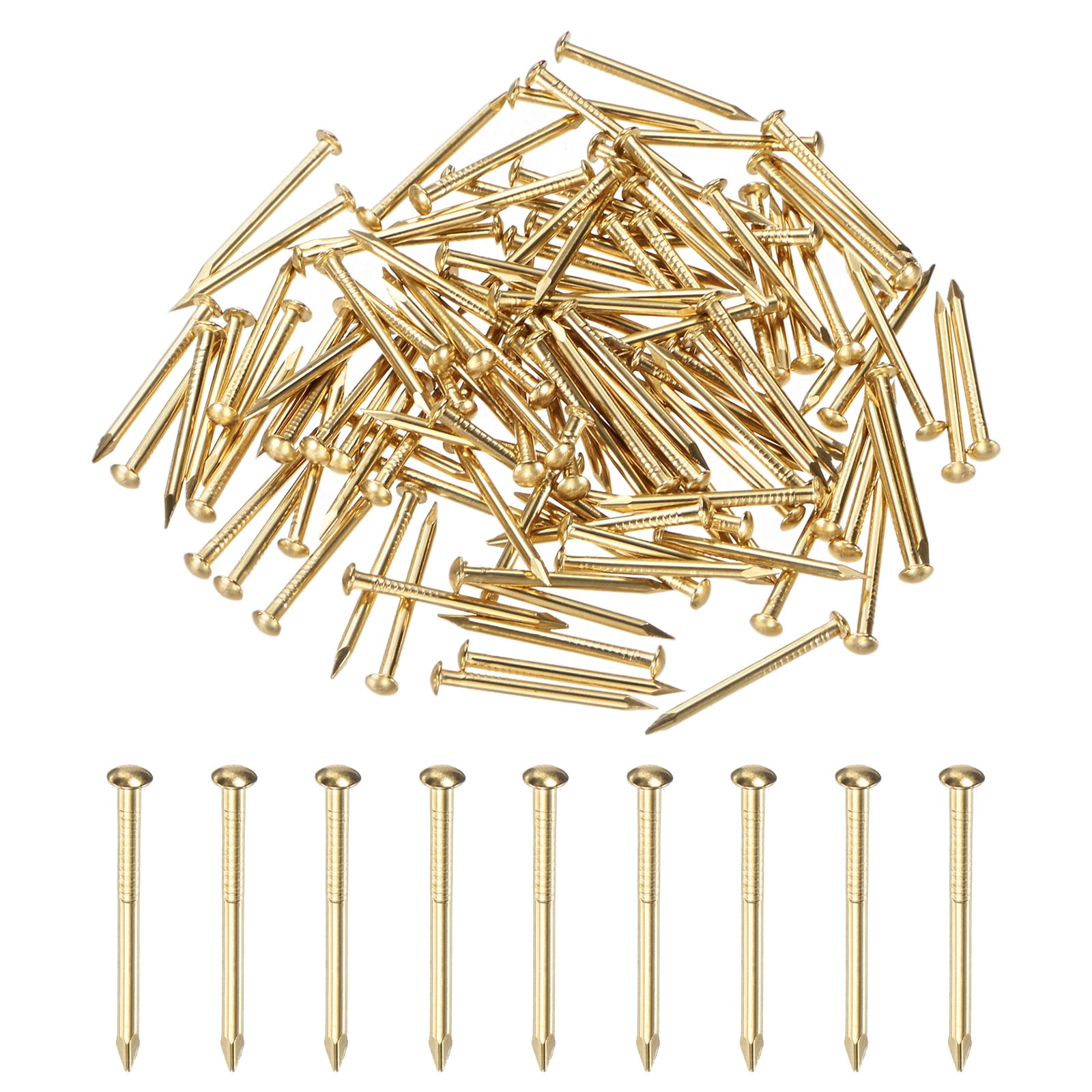 Uxcell 100-Pack Small Tiny Nails, 1.5mm x 20mm Brass Nails Hardware ...