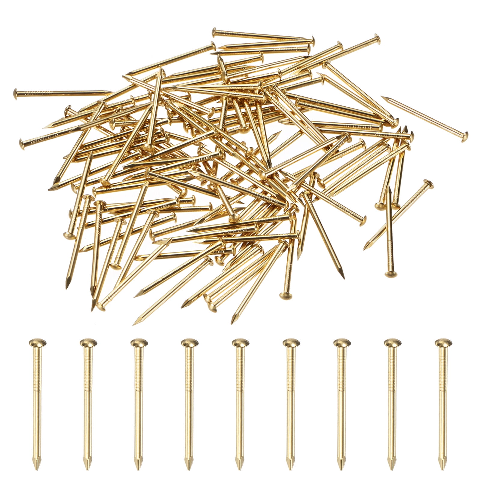 Uxcell 100-Pack Small Tiny Nails, 1.5mm x 25mm Brass Nails Hardware Round Head - Walmart.com