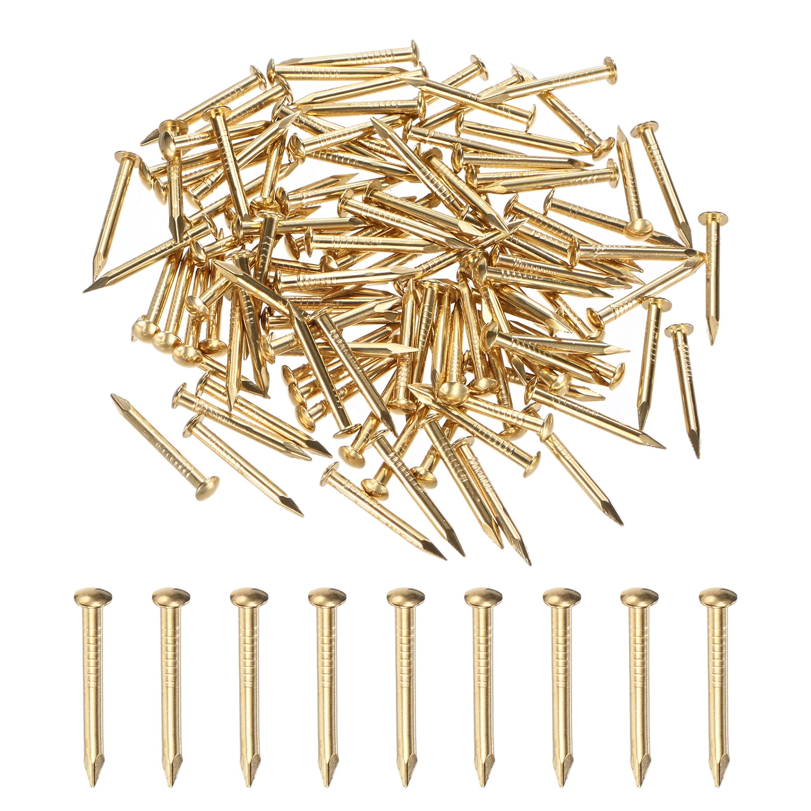 Uxcell 100-Pack Small Tiny Nails, 2mm x 20mm Brass Nails Hardware Round ...