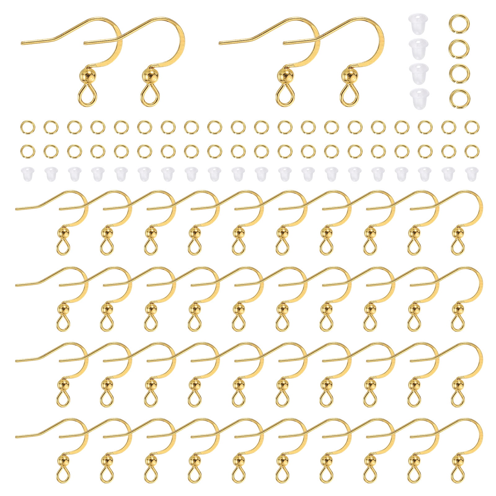 Uxcell 100 Pack Stainless Steel Earring Hooks, French Earring Hooks ...