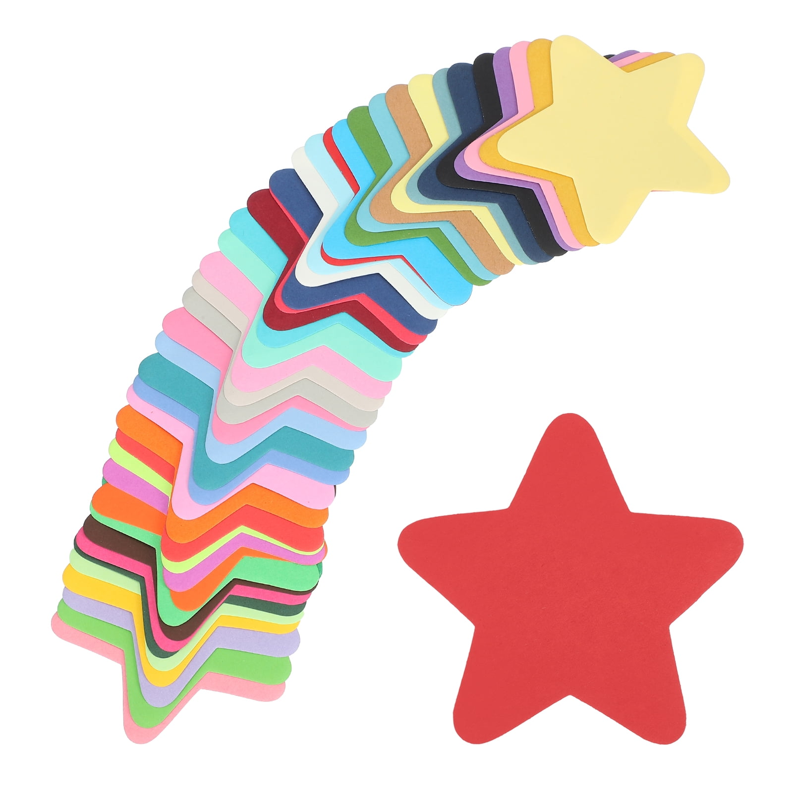 Uxcell 100 Pack Star Cutouts Paper Bulletin Board Decorations Multi ...