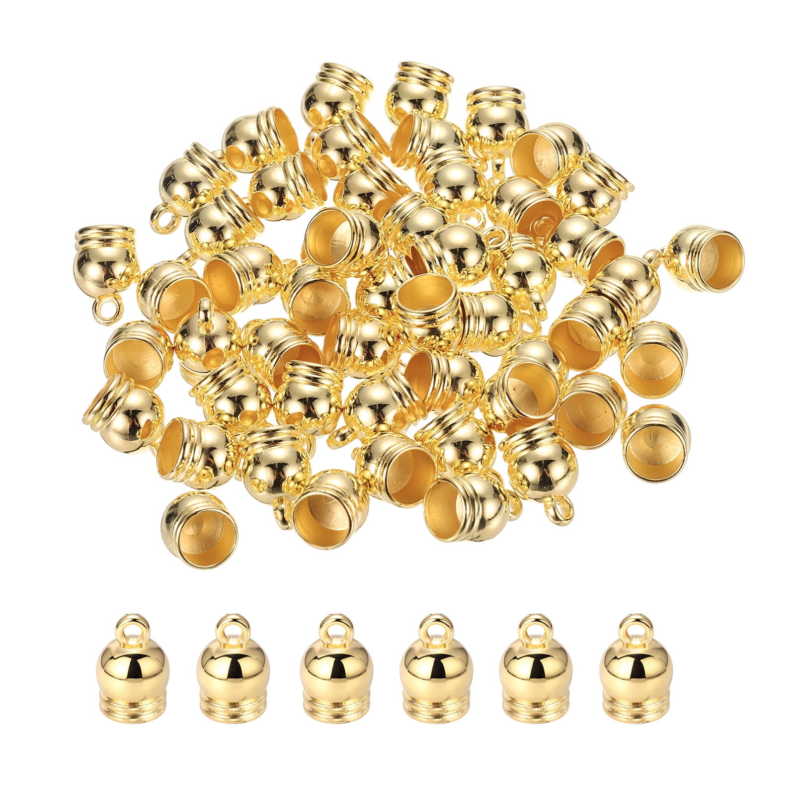 Uxcell 100-Pack Tassel Cord End Caps, 7.8mm ID Plastic Glue in Leather ...