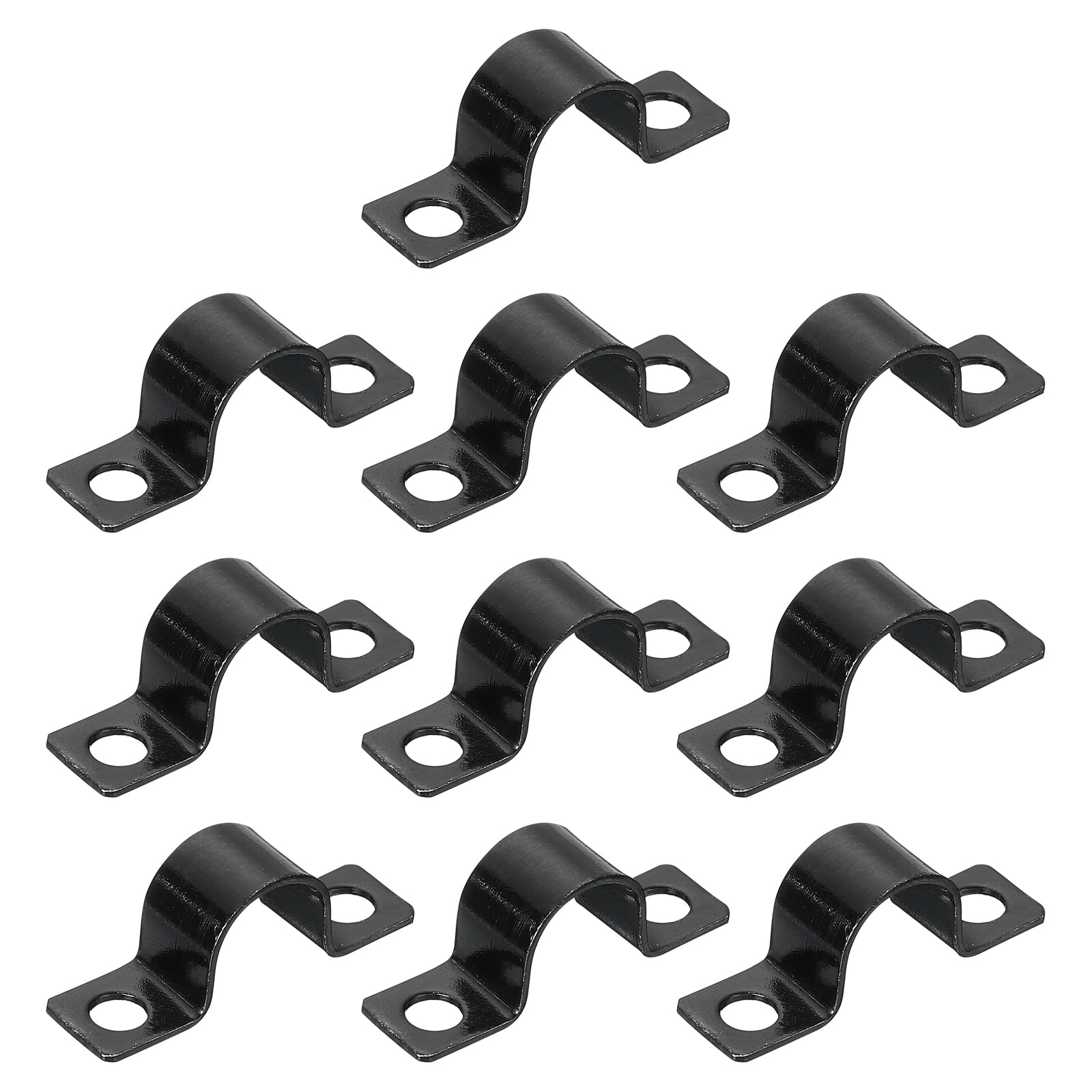 Uxcell 100 Pack U-Shaped Pipe Clamp, 1/2 Inch(12mm) 2 Hole U-Tube Strap ...