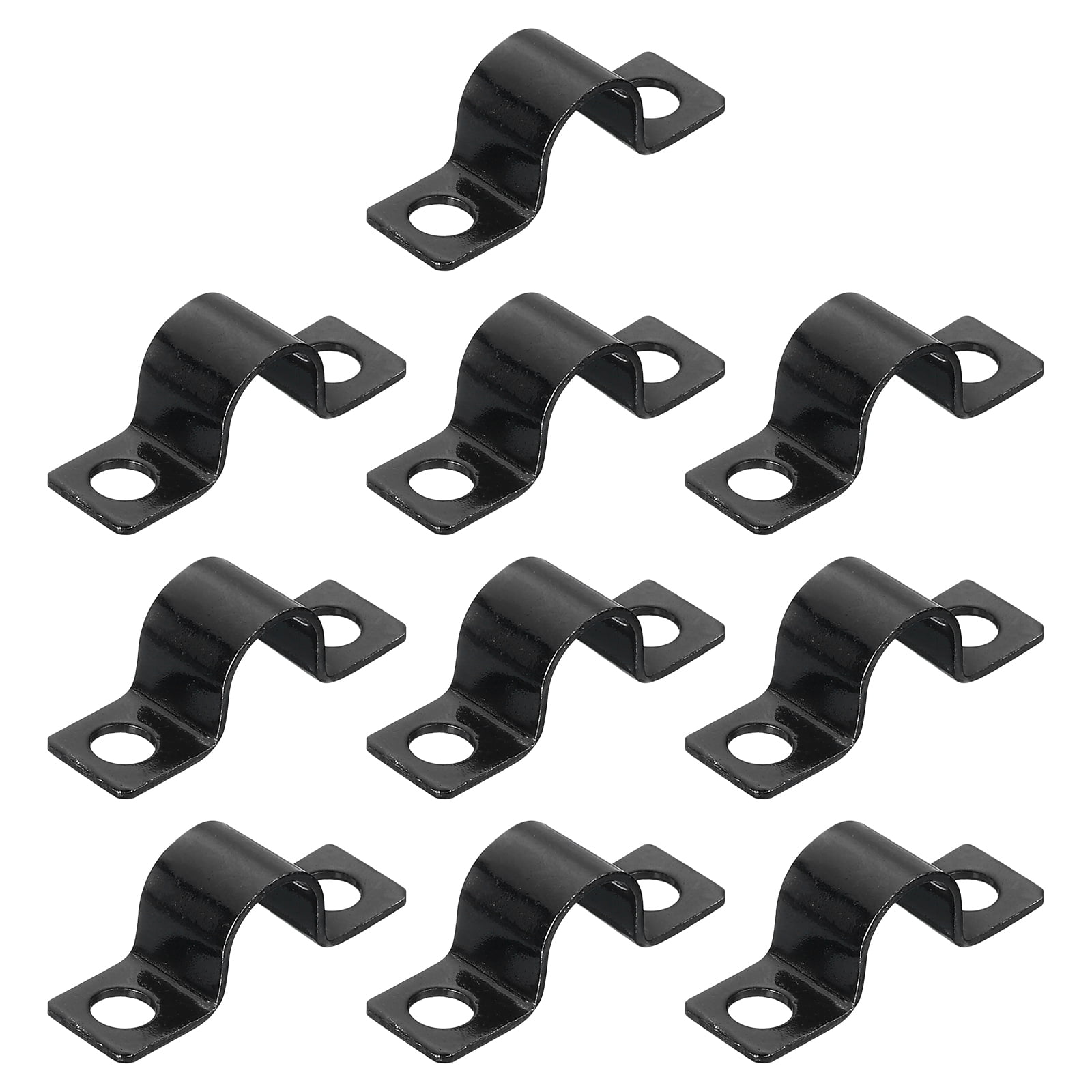 Uxcell 100 Pack U-Shaped Pipe Clamp, 3/8 Inch(10mm) 2 Hole U-Tube Strap ...