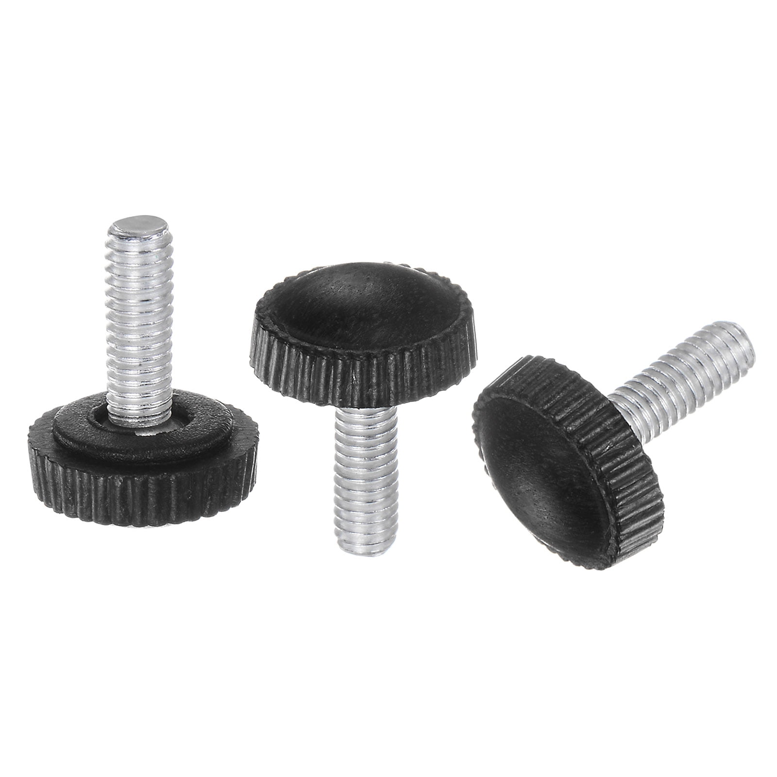 Uxcell 100 Packs M4 x 12mm Metric Male Thread Knurled Knobs Thumb Screw Clamping Knobs Grip ...