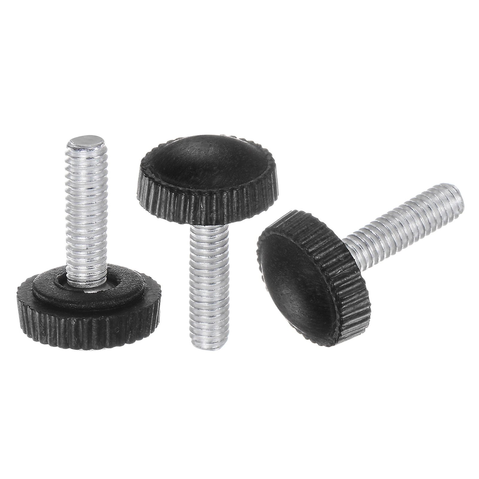 Uxcell 100 Packs M4 x 20mm Metric Male Thread Knurled Knobs Thumb Screw Clamping Knobs Grip ...
