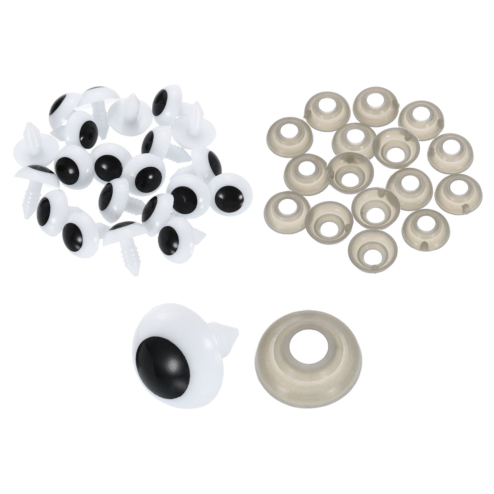 Uxcell 100 Pcs 16mm Plastic Safety Eyes for Crocheting with Washers for ...