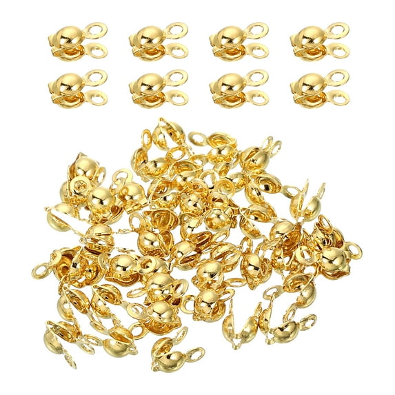 Uxcell 100 Pcs 3.2mm Crimp End Caps, Clamshell Cord Clasp Connector ...