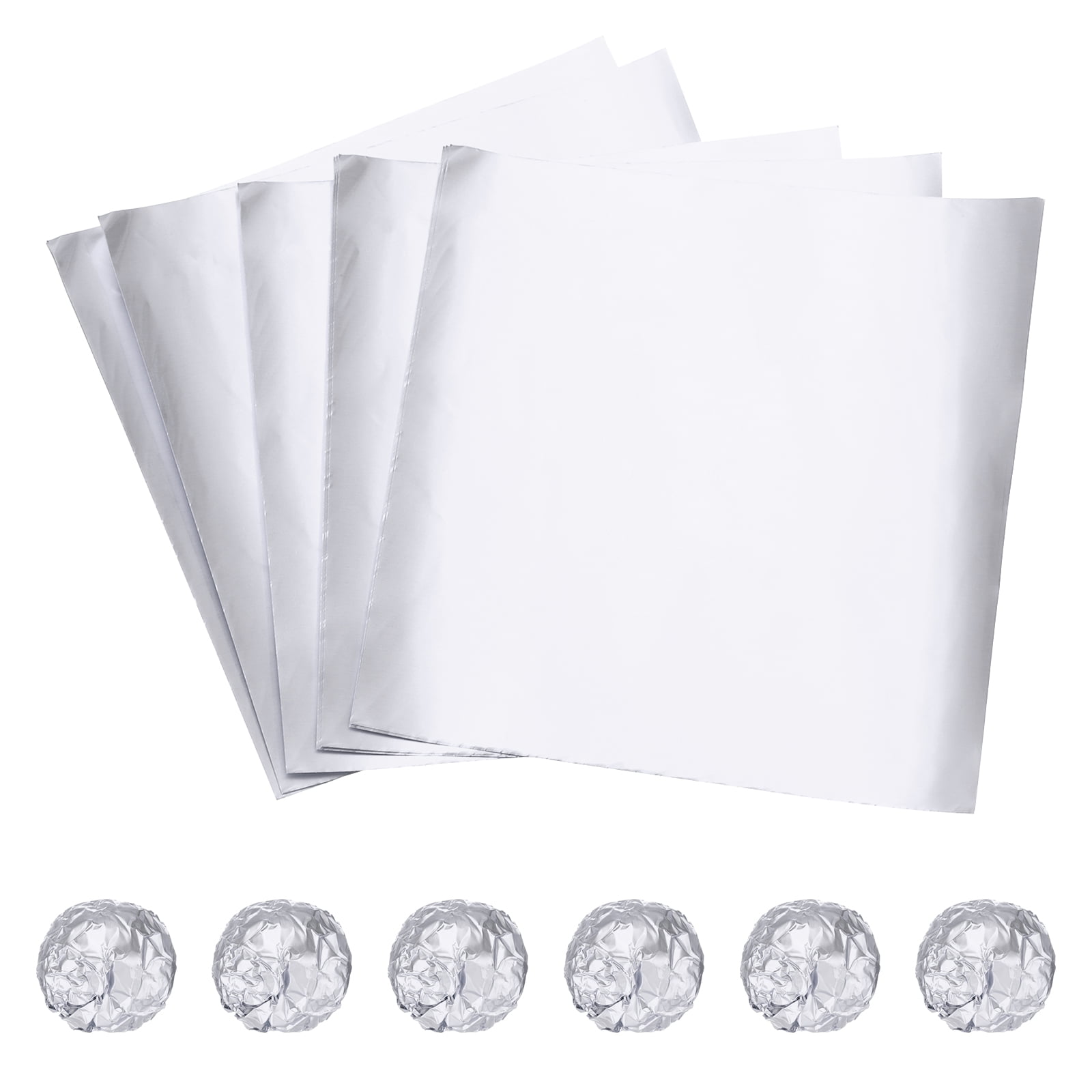 Uxcell 100 Pcs 6 x 6 Inch Square Aluminum Foil Candy Wrappers, Silver ...