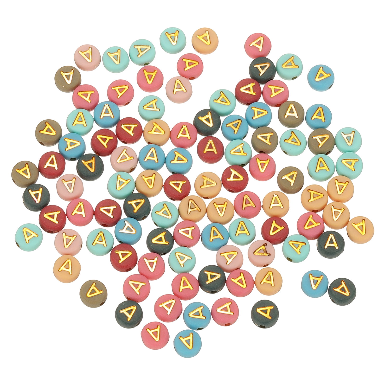 Uxcell 100 Pcs Acrylic Letter Beads, 4x7mm Colorful Round Alphabet ...