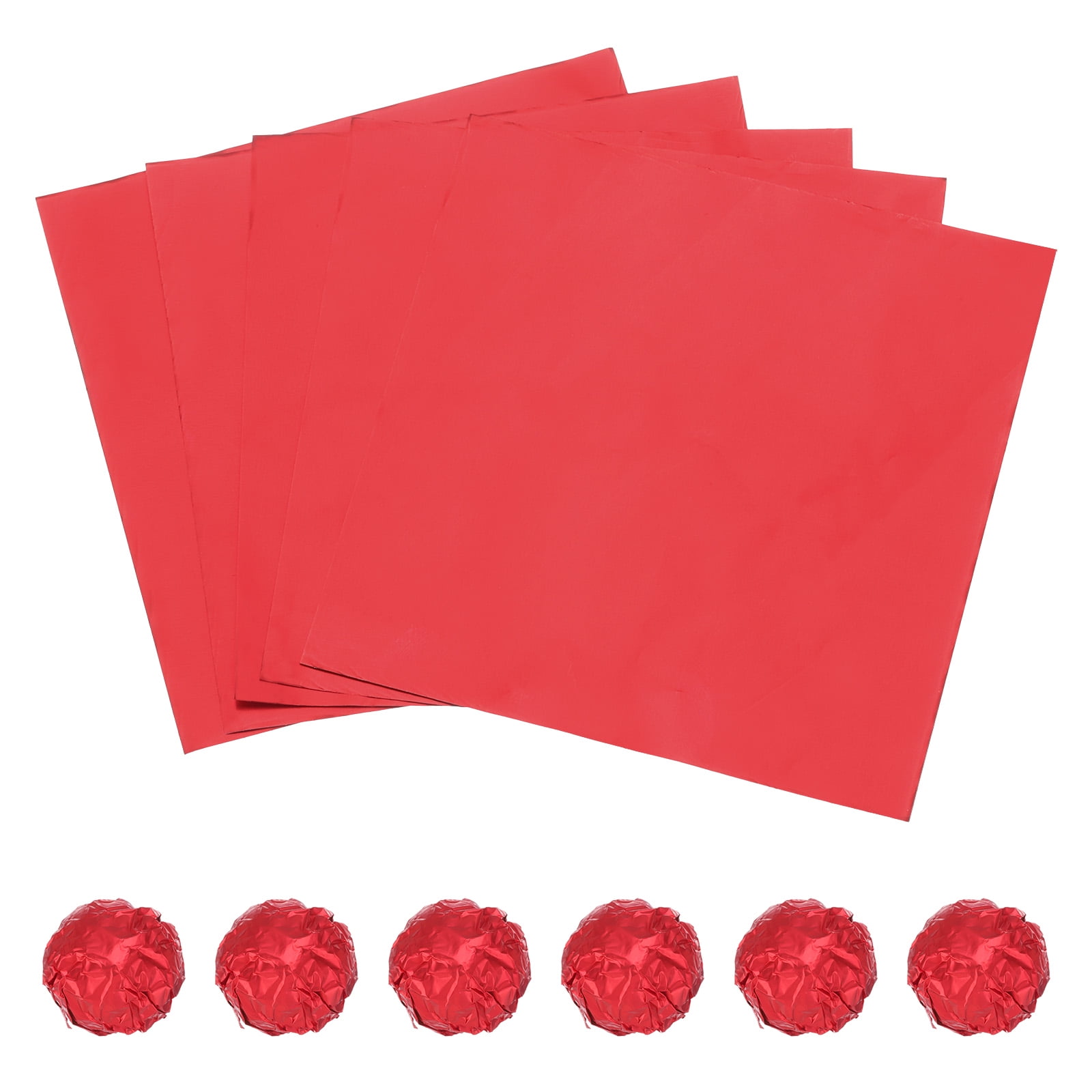 Uxcell 100 Pcs Aluminum Foil Candy Wrappers, 4 x 4 Inch Square ...