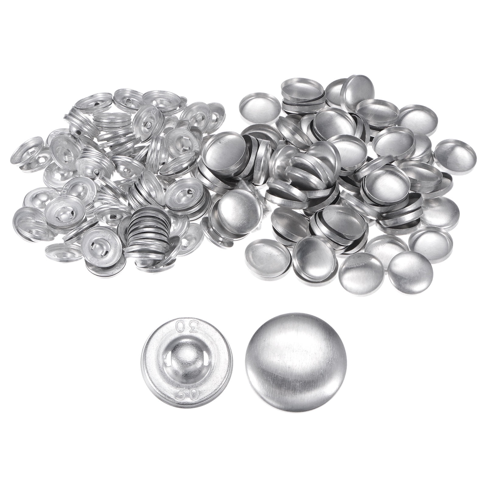 Uxcell 100 Pcs Button Supplies 30L=19.1mm/0.75" Aluminum Button Parts ...