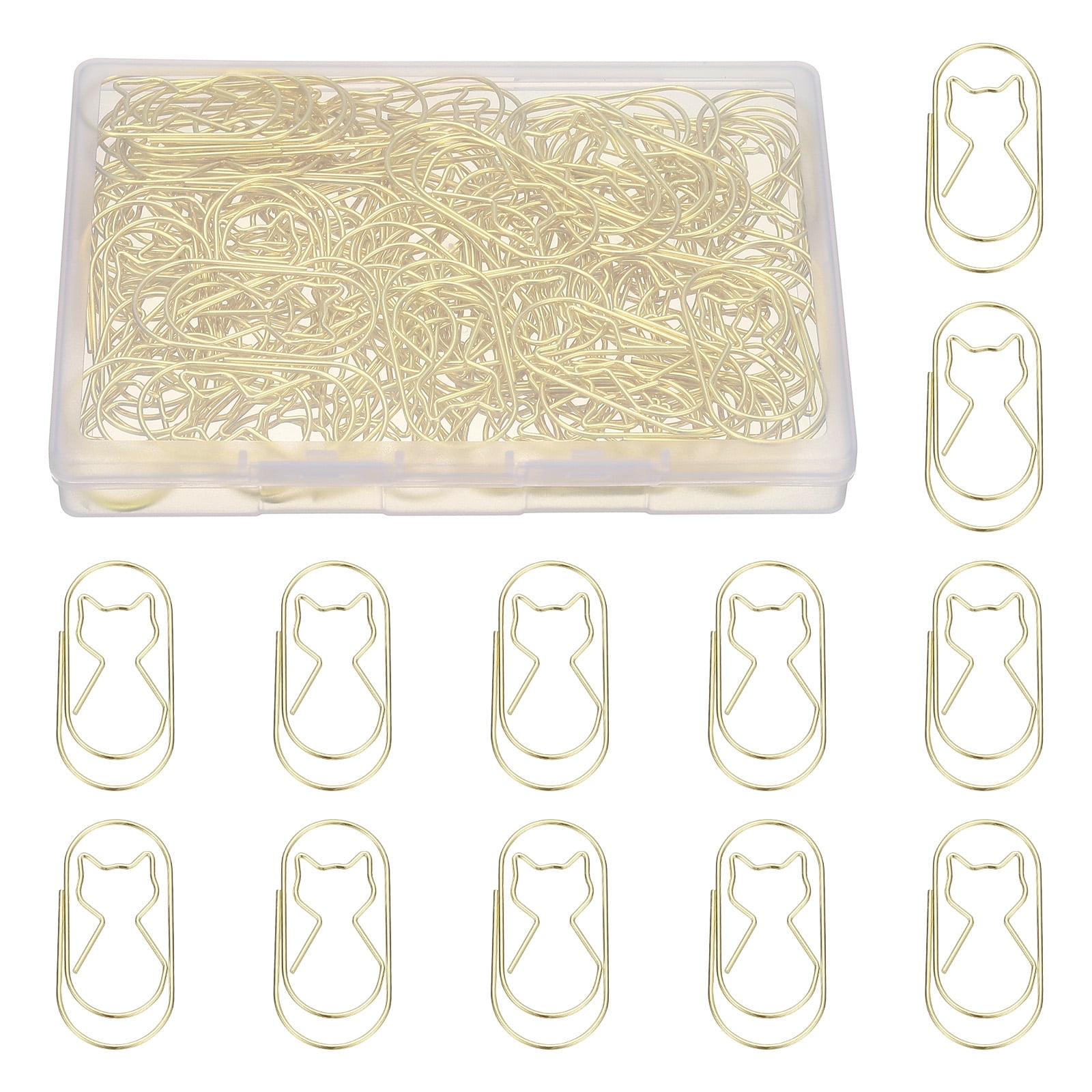 Uxcell 100 Pcs Cat Shape Paper Clip, Metal Cute Small Paper Clamp Clips ...