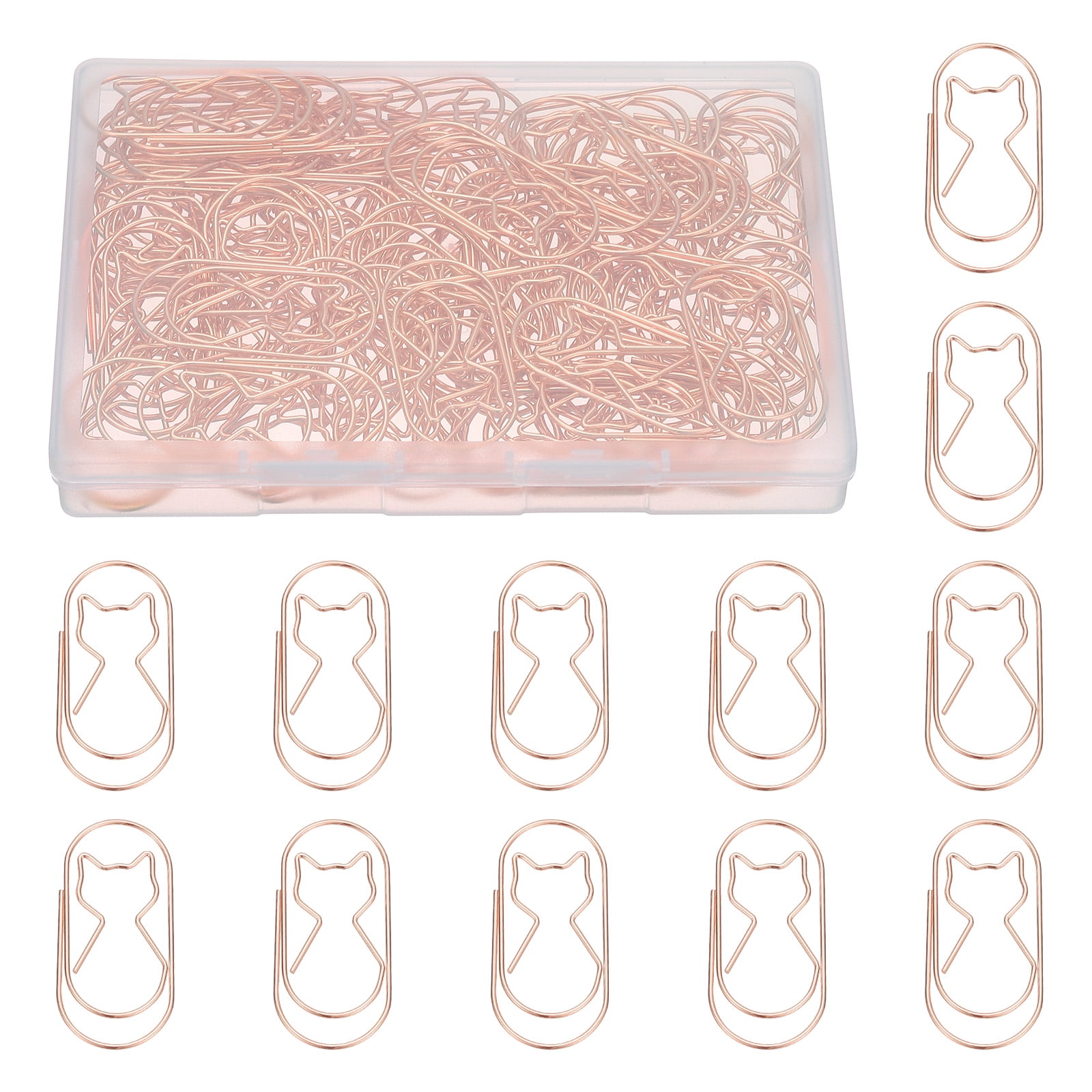 Uxcell 100 Pcs Cat Shape Paper Clip, Metal Cute Small Paper Clamp Clips ...