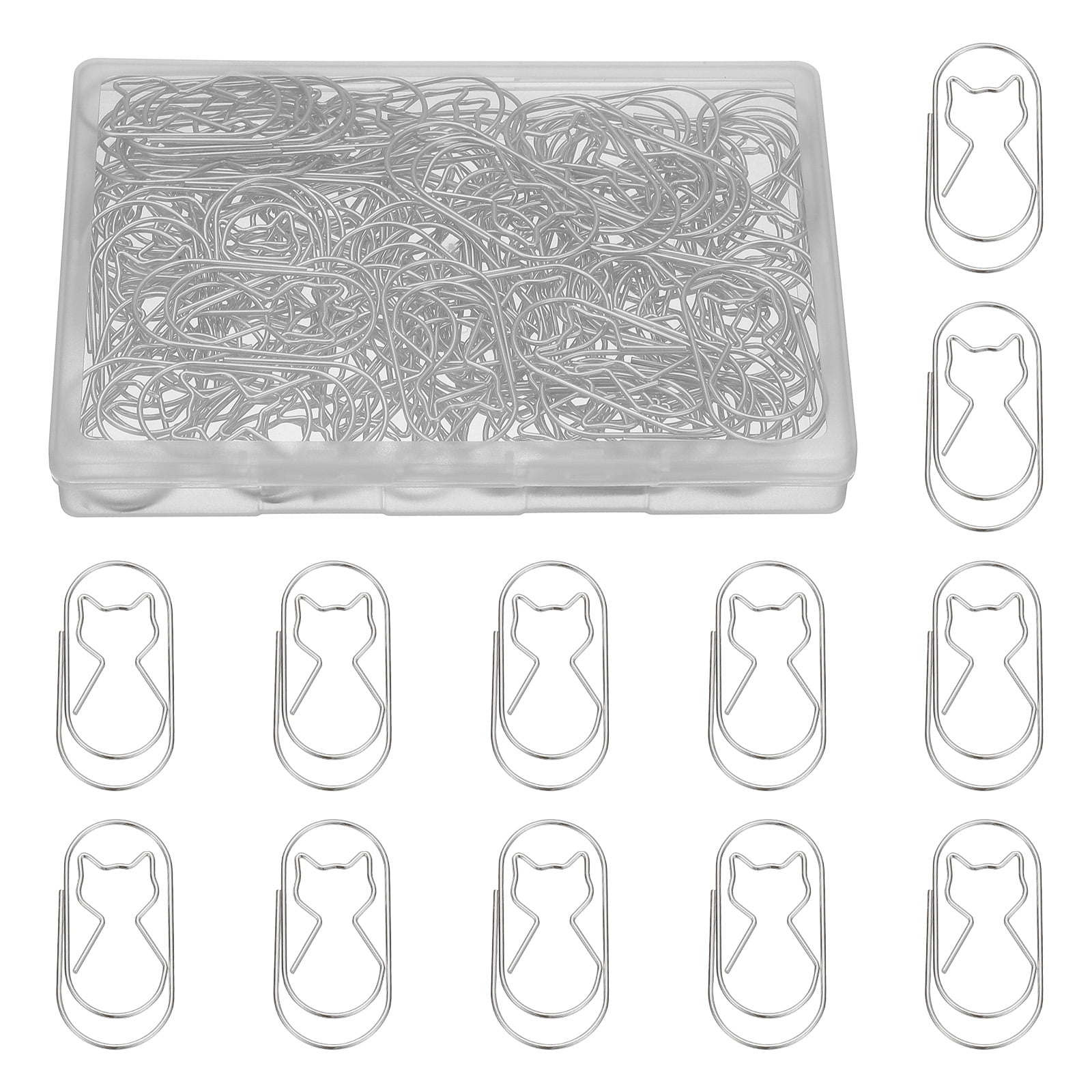 Uxcell 100 Pcs Cat Shape Paper Clip, Metal Cute Small Paper Clamp Clips ...