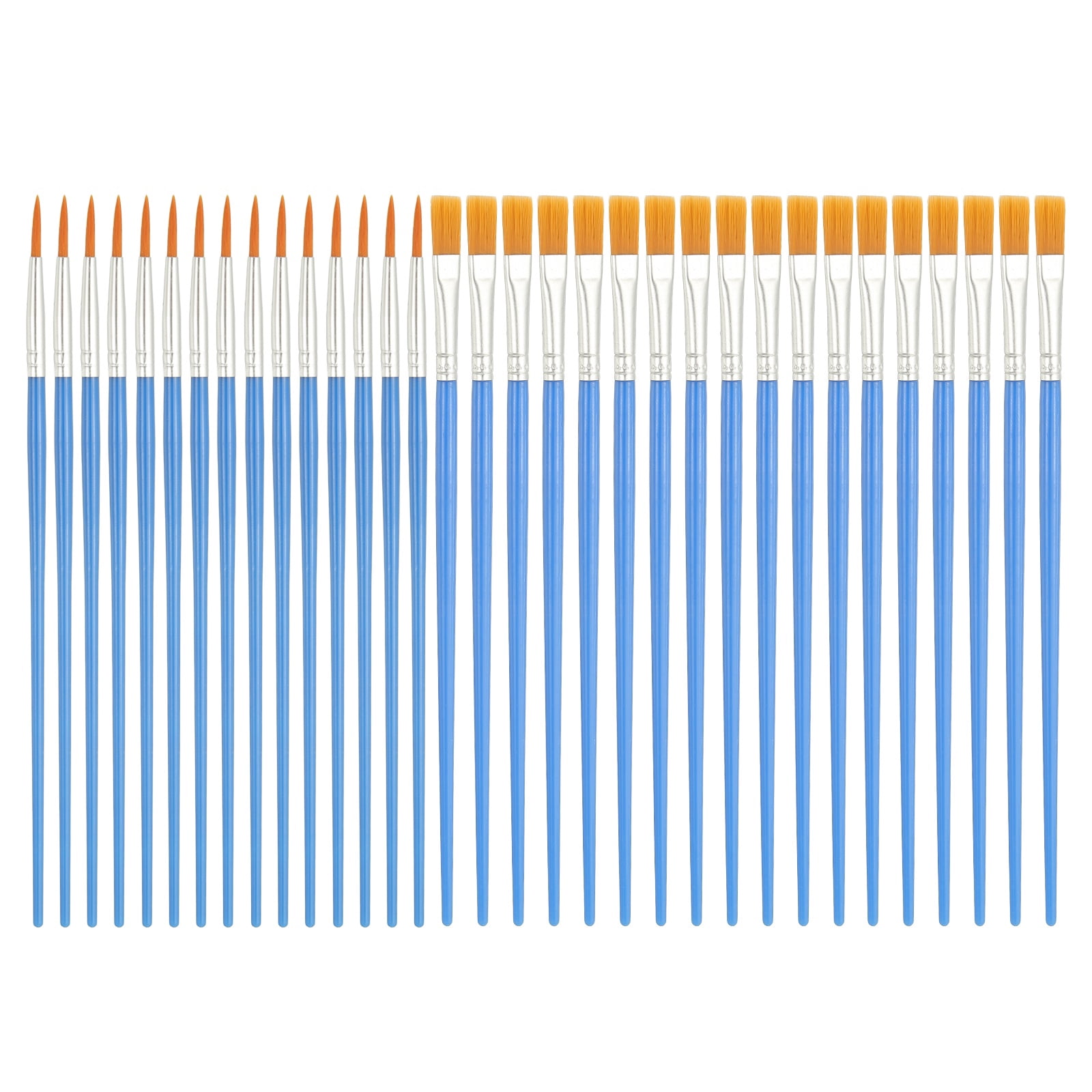 Uxcell 100 Pcs Flat Pointed Tip Paint Brushes Bulk, Detail Acrylic ...