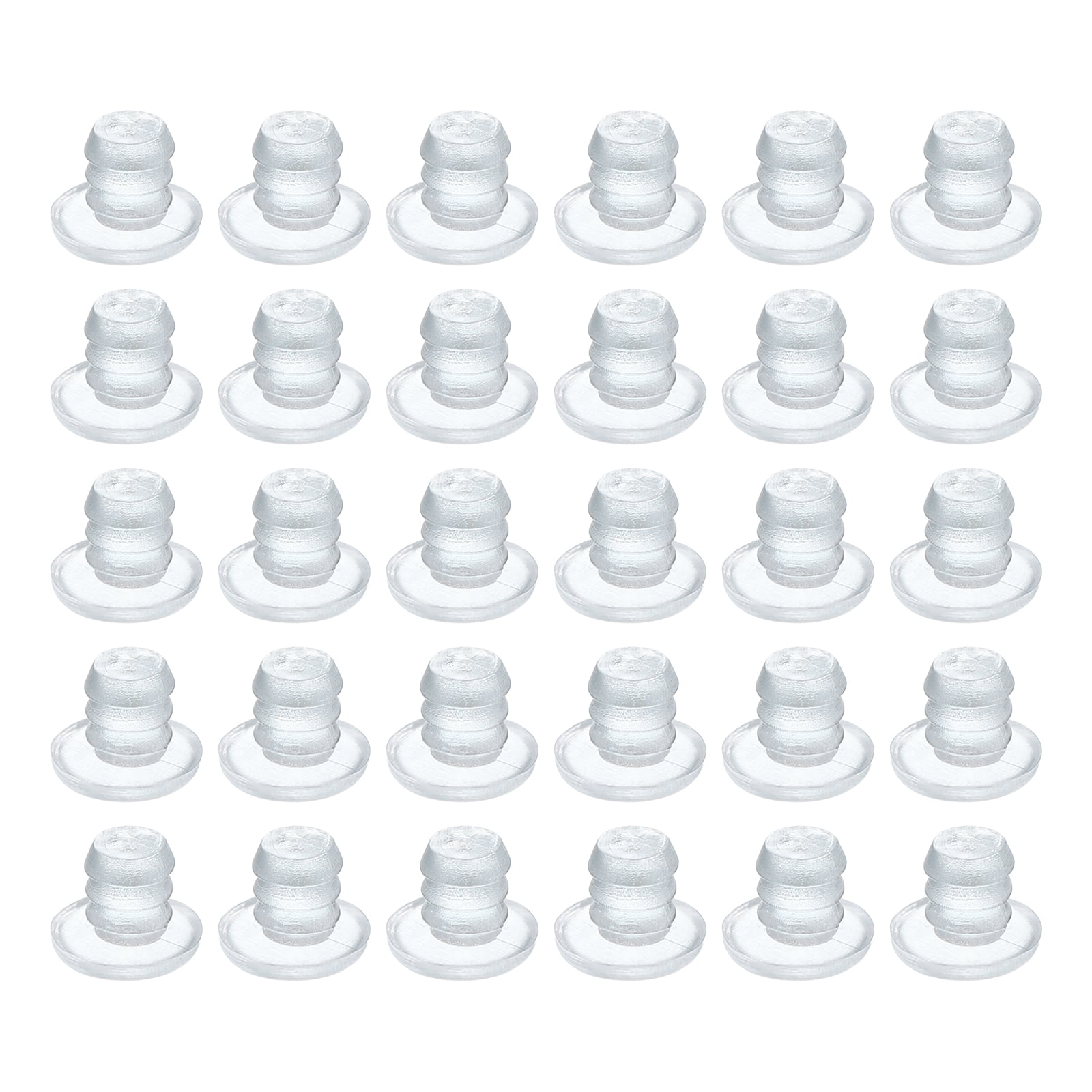 Uxcell 100 Pcs Glass Top Table Bumpers, Clear Rubber Stem Bumper Glides ...