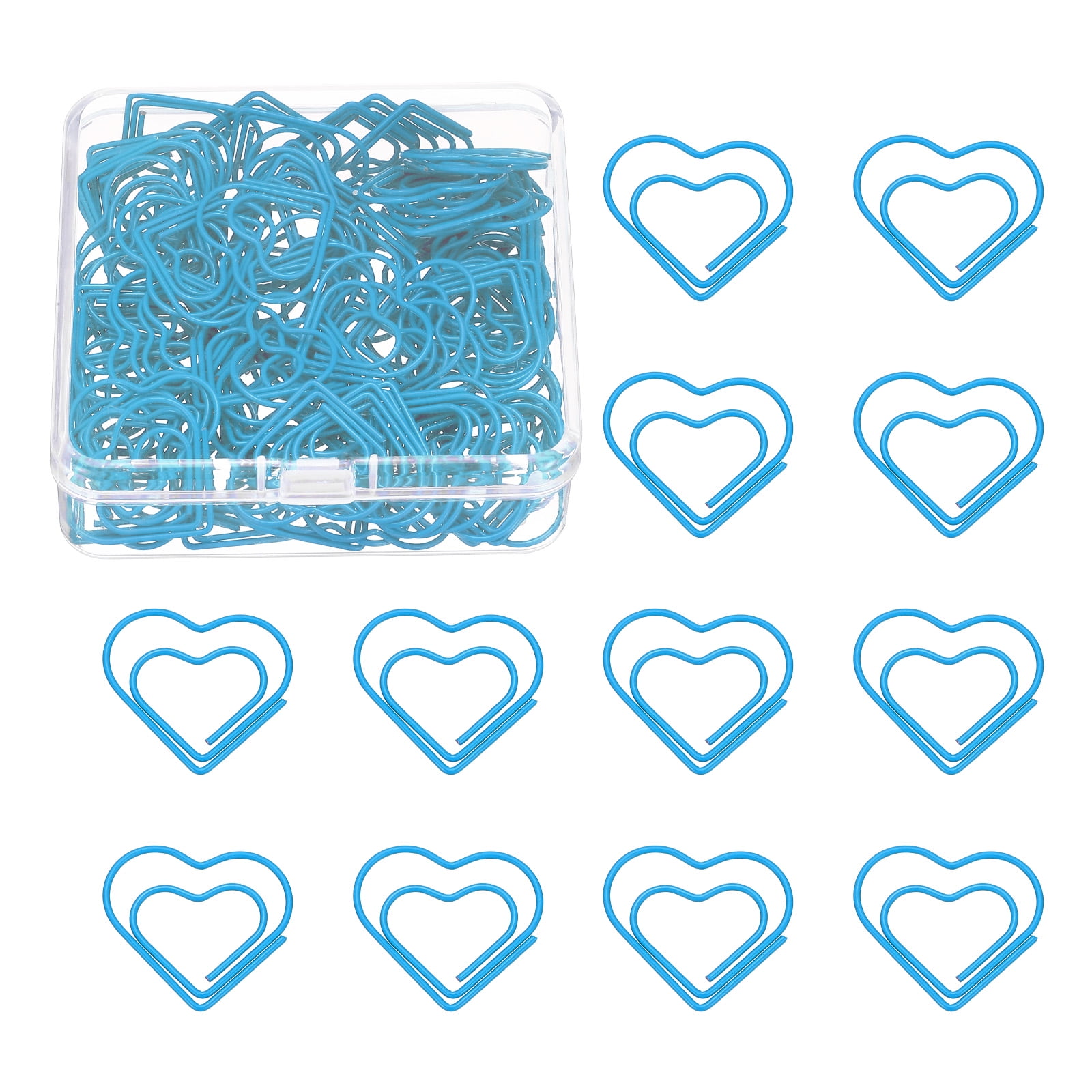 Uxcell 100 Pcs Heart Shape Paper Clip, Metal Cute Small Paper Clamp ...
