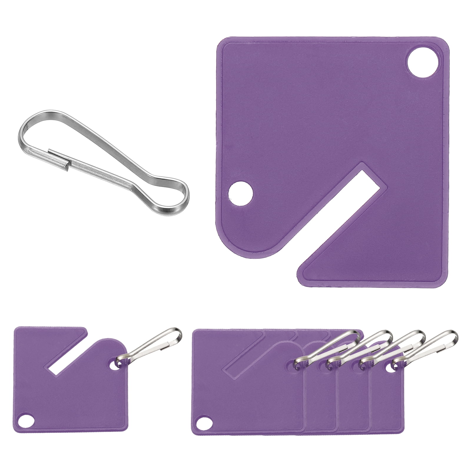 Uxcell 100 Pcs Key Tags, 1.5" Plastic Hanging Tag Slotted Key Tags ...
