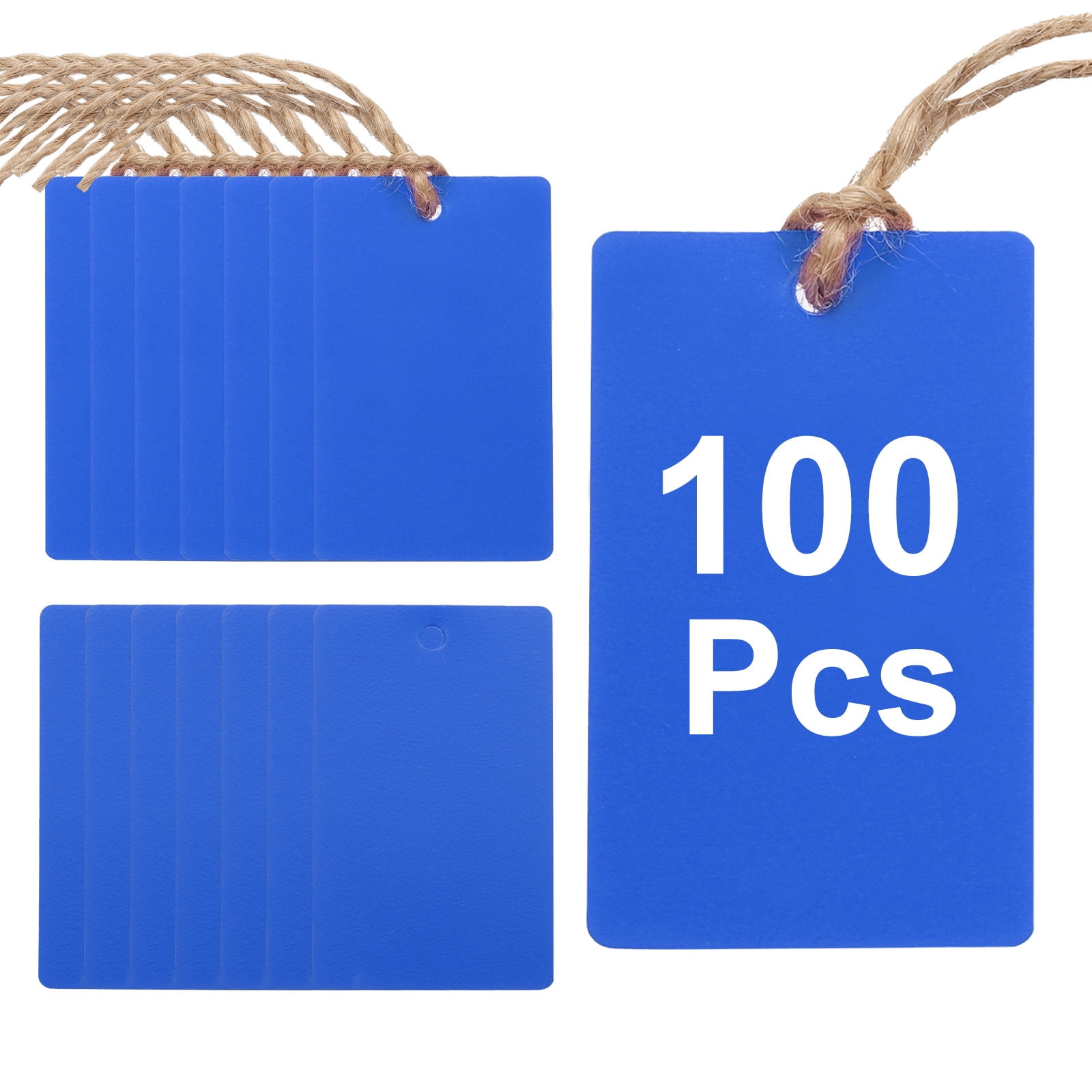 100Pcs Blue Plastic Shipping Tags, 2" x 1" Waterproof Labeling Tags ...