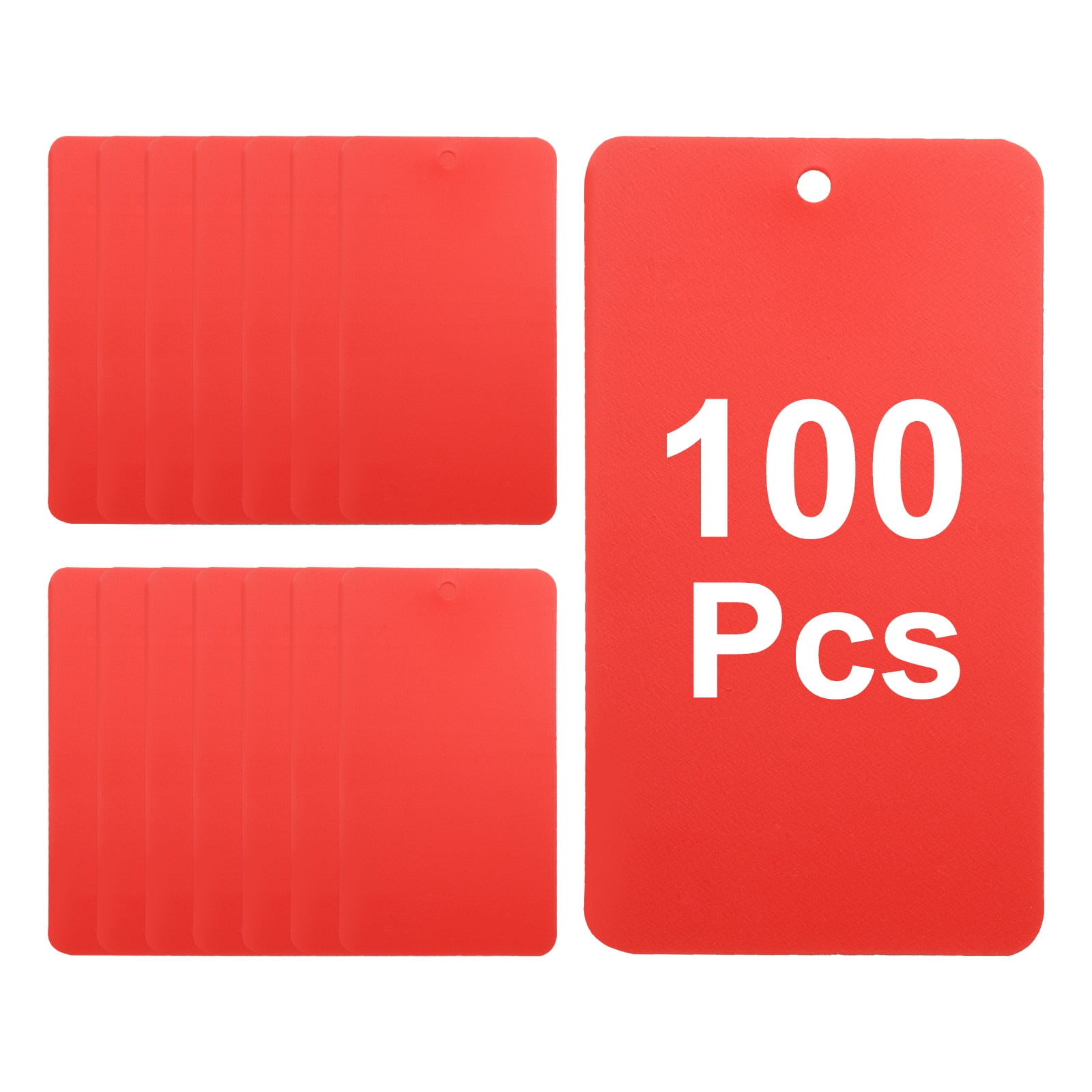 100Pcs Red Plastic Shipping Tags, 3.5" x 2" Waterproof Labeling Tags ...