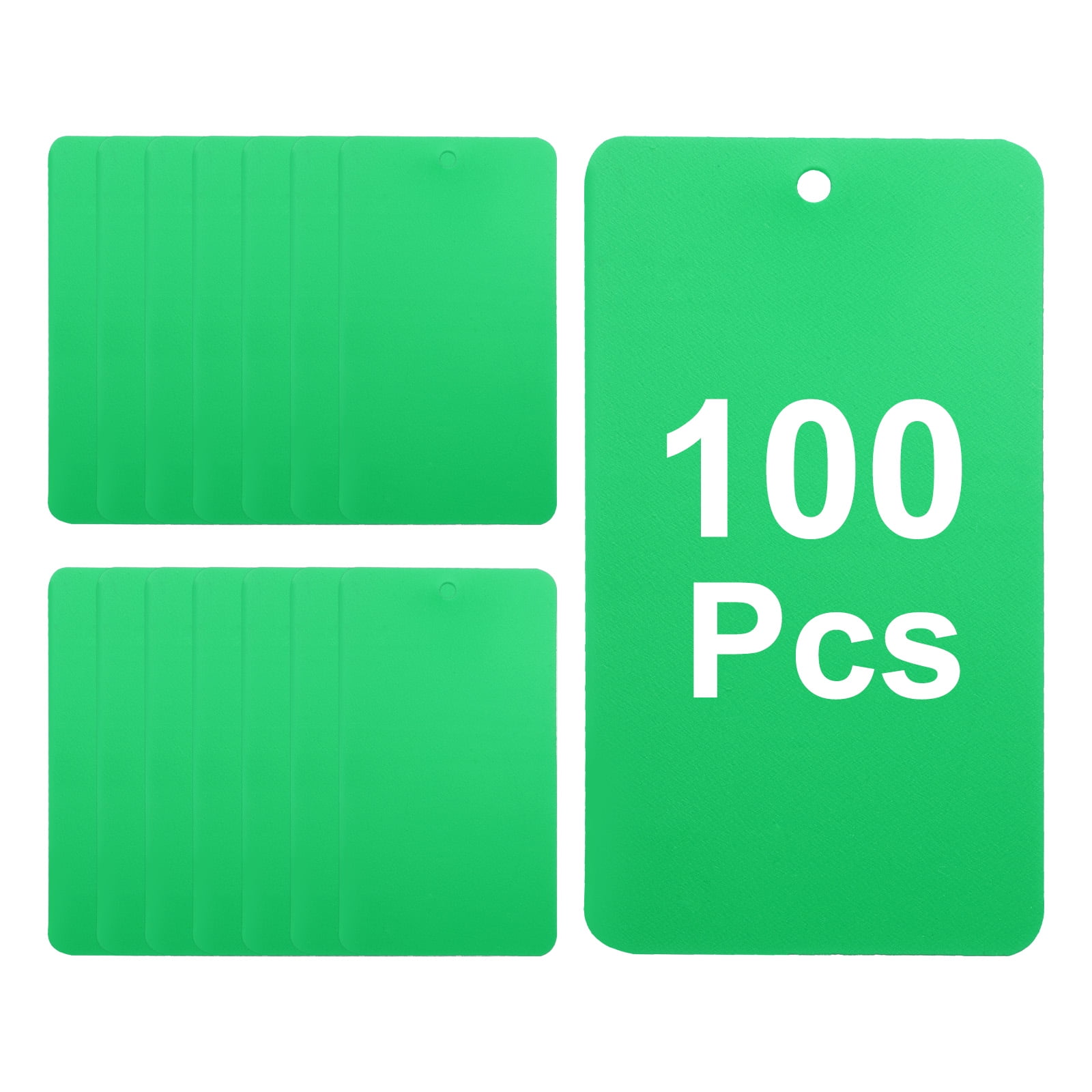 100Pcs Green Plastic Shipping Tags, 3.5" x 2" Waterproof Labeling Tags ...