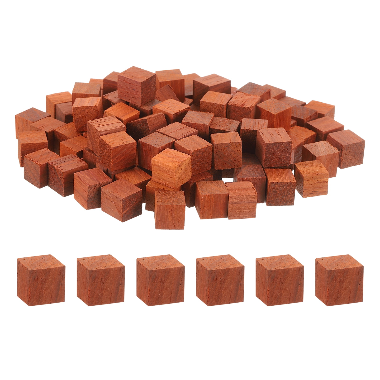 Uxcell 100 Pcs Wooden Blocks, 0.39 Inch Unfinished Wooden Blocks for ...